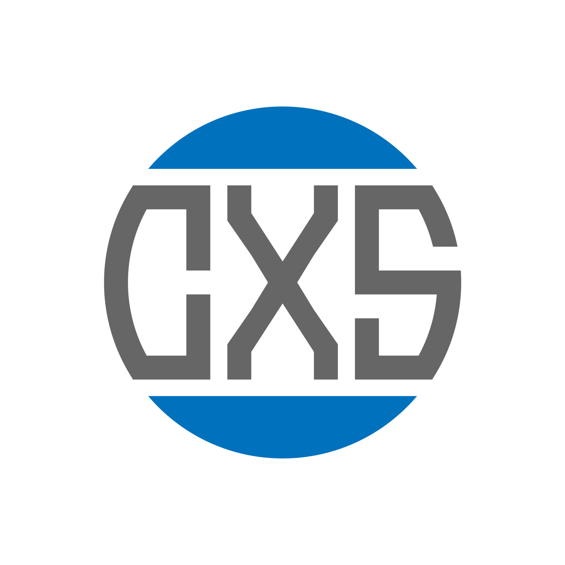 diseño del logotipo de la letra cxs sobre fondo blanco. concepto de logotipo de círculo de ...