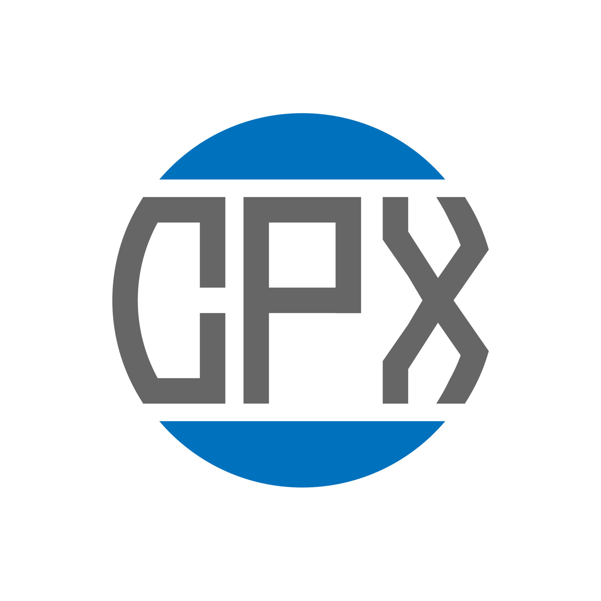 diseño de logotipo de letra cpx sobre fondo blanco. concepto de logotipo de círculo de iniciales ...