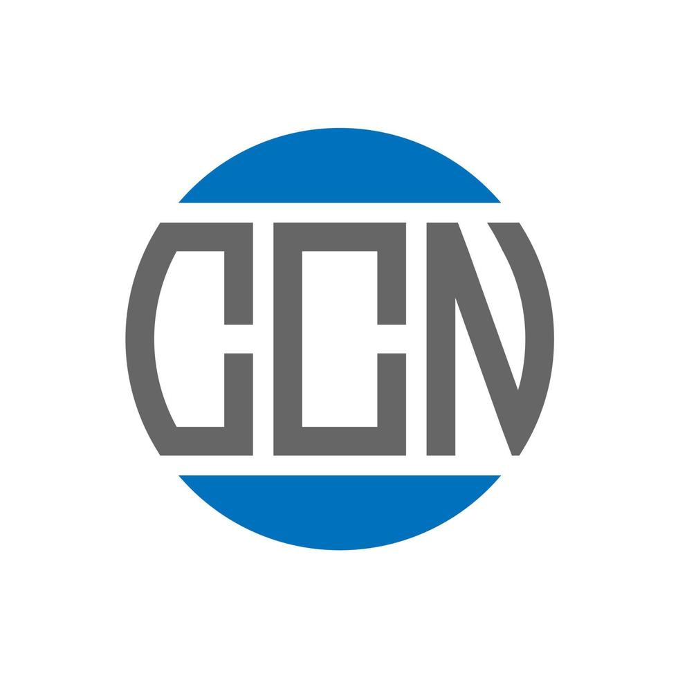 diseño de logotipo de letra ccn sobre fondo blanco. concepto de logotipo de círculo de iniciales ...