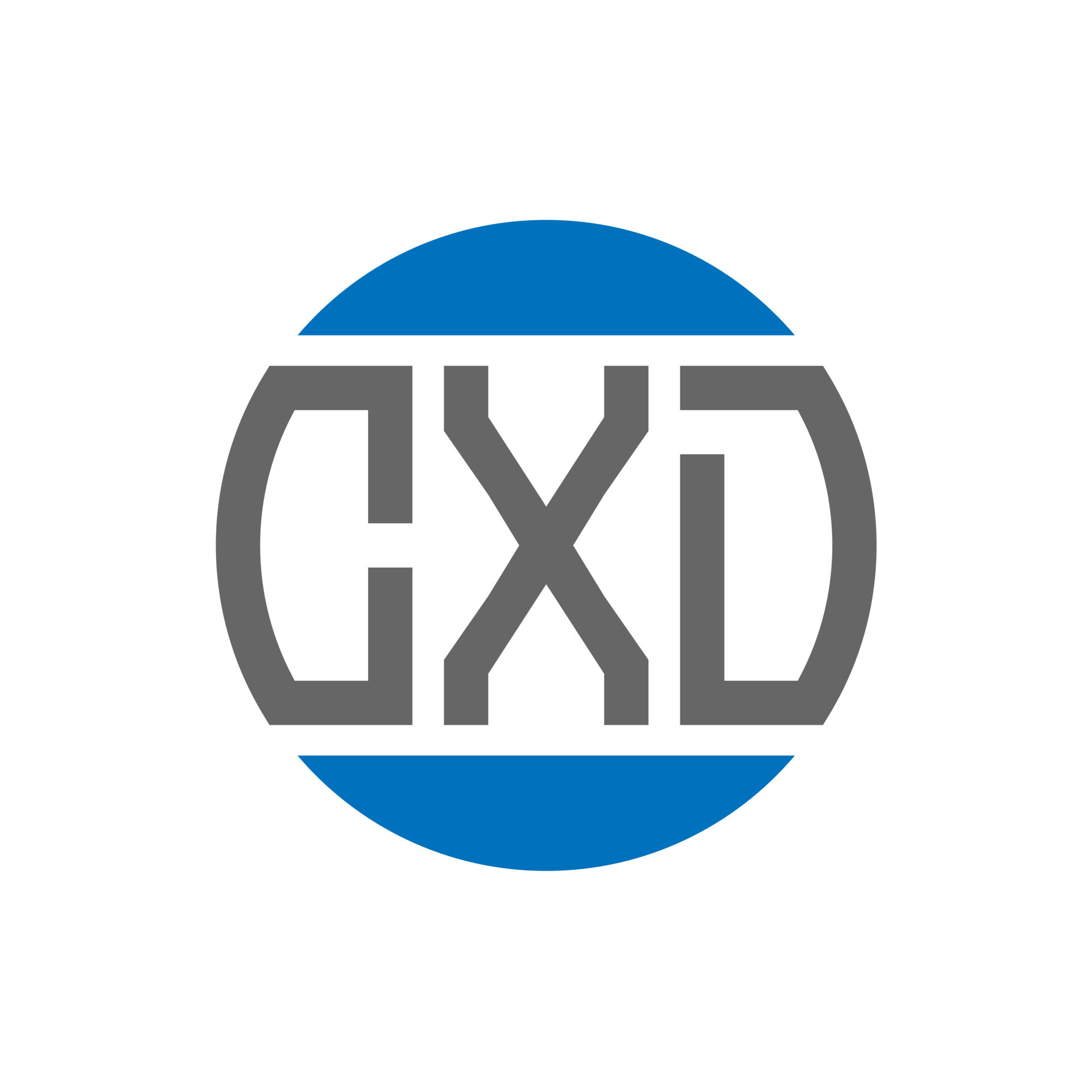 diseño del logotipo de la letra cxd sobre fondo blanco. concepto de logotipo de círculo de ...
