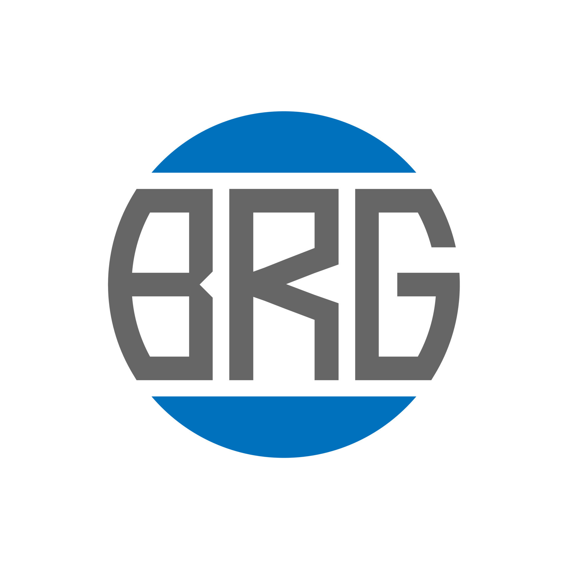 diseño de logotipo de letra brg sobre fondo blanco. concepto de logotipo de círculo de iniciales ...