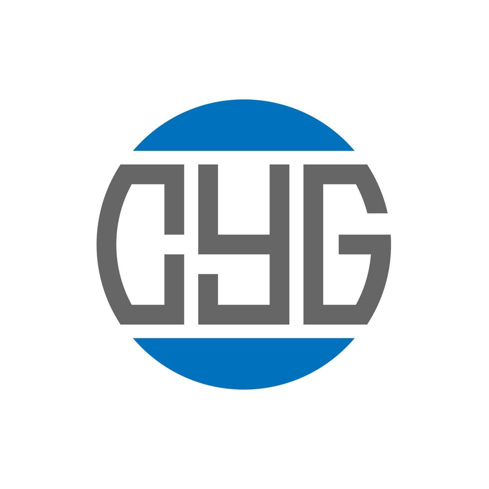diseño de logotipo de letra cyg sobre fondo blanco. concepto de logotipo de círculo de iniciales ...