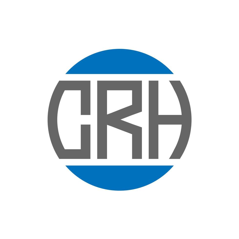 diseño del logotipo de la letra crh sobre fondo blanco. concepto de logotipo de círculo de ...