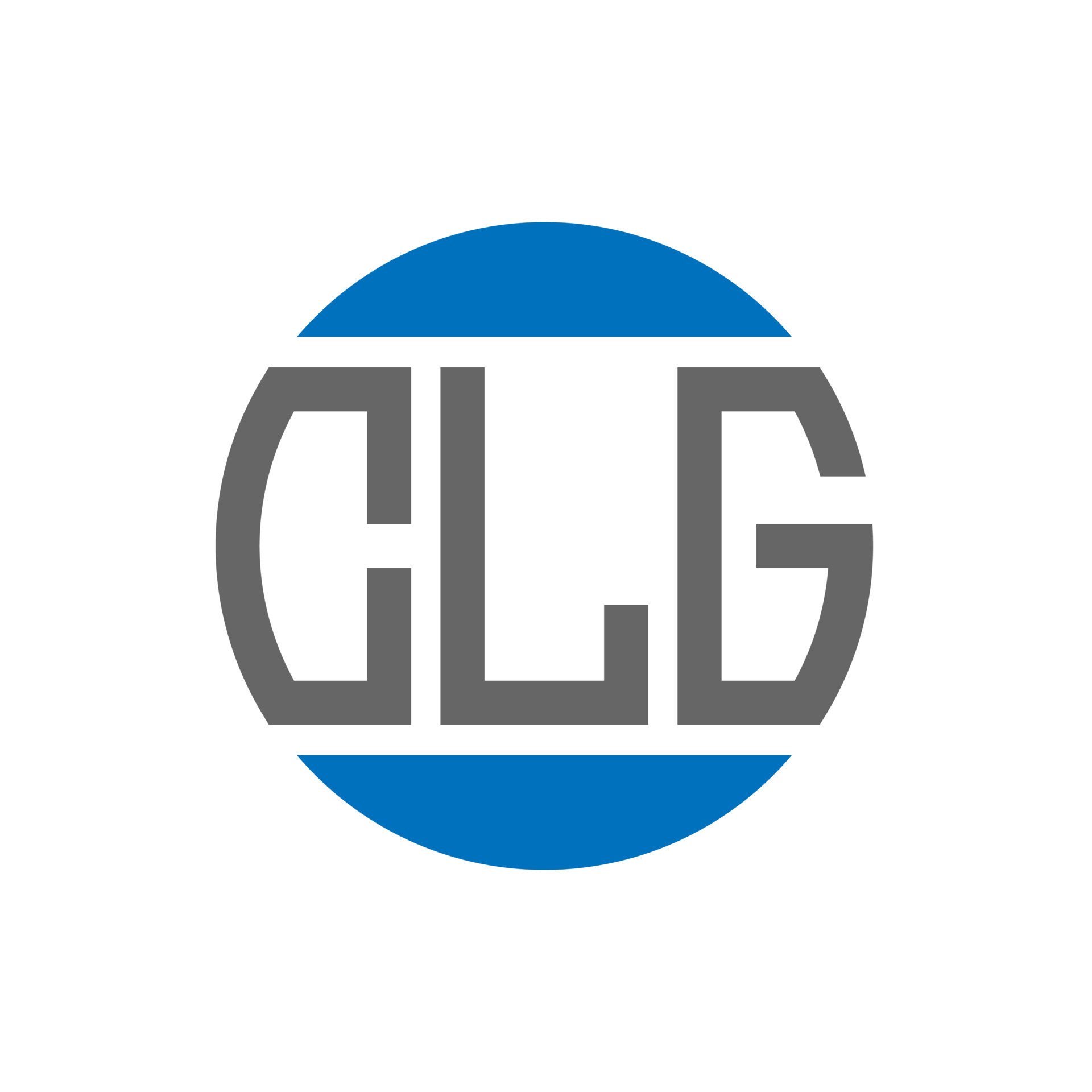 diseño de logotipo de letra clg sobre fondo blanco. concepto de logotipo de círculo de iniciales ...