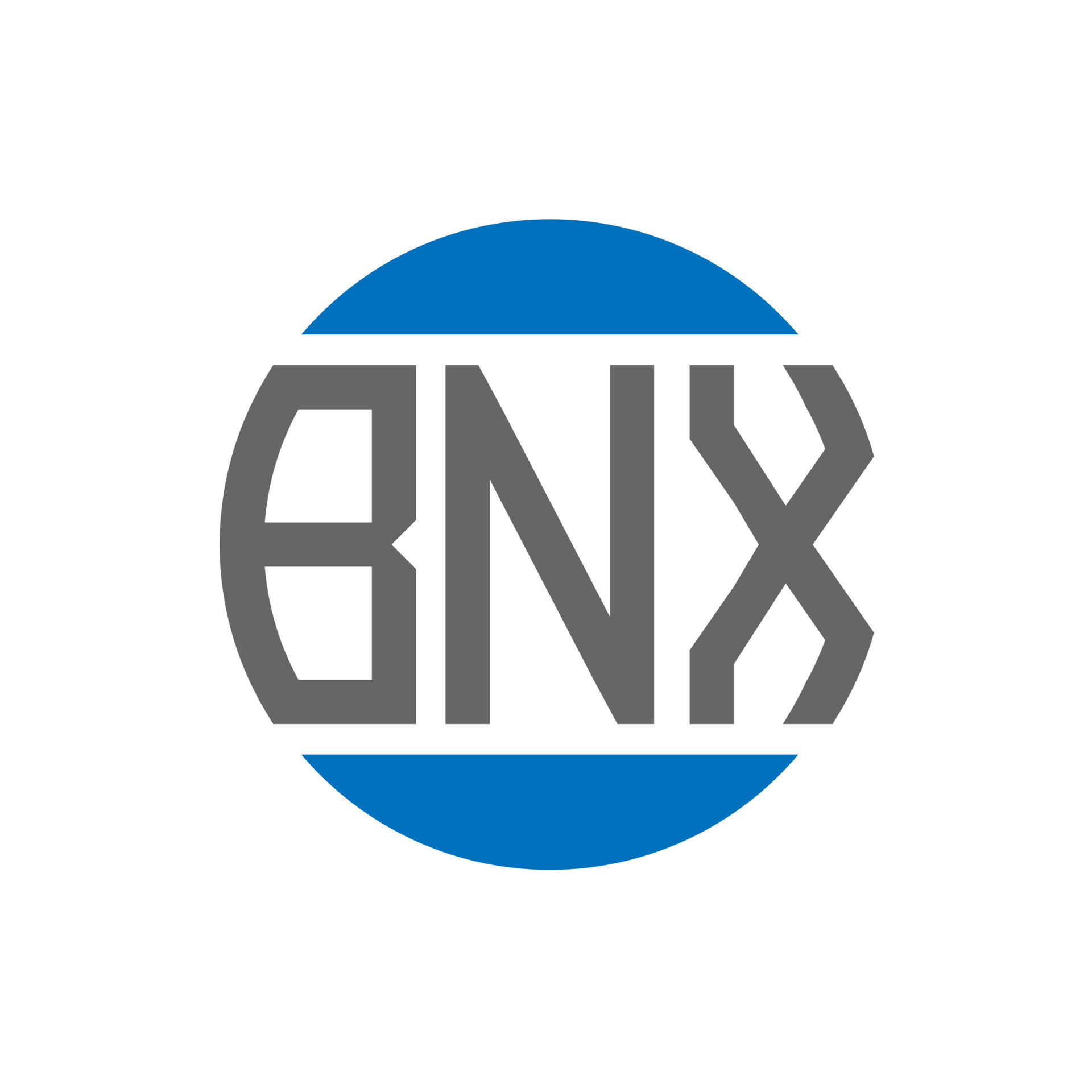 diseño de logotipo de letra bnx sobre fondo blanco. concepto de logotipo de círculo de iniciales ...