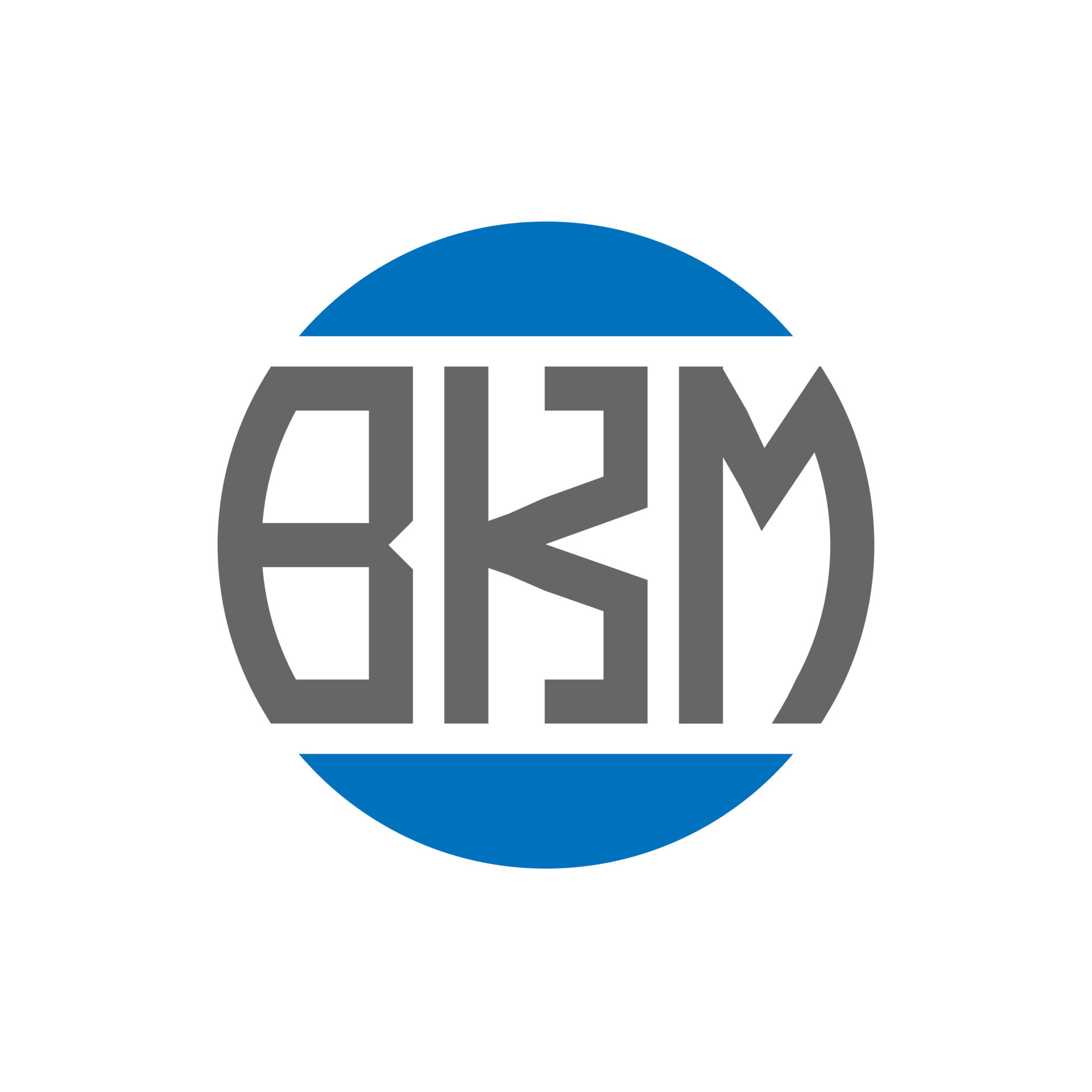 diseño de logotipo de letra bkm sobre fondo blanco. concepto de logotipo de círculo de iniciales ...