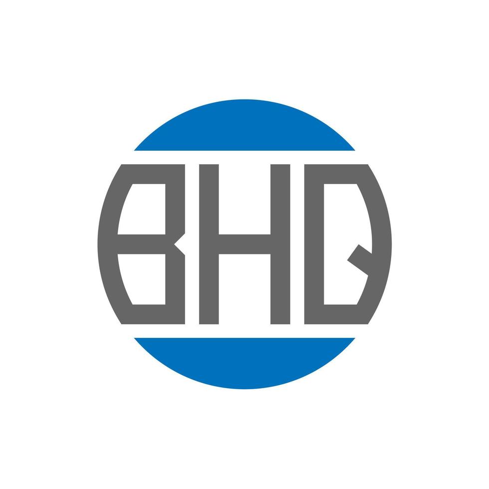diseño de logotipo de letra bhq sobre fondo blanco. concepto de logotipo de círculo de iniciales ...