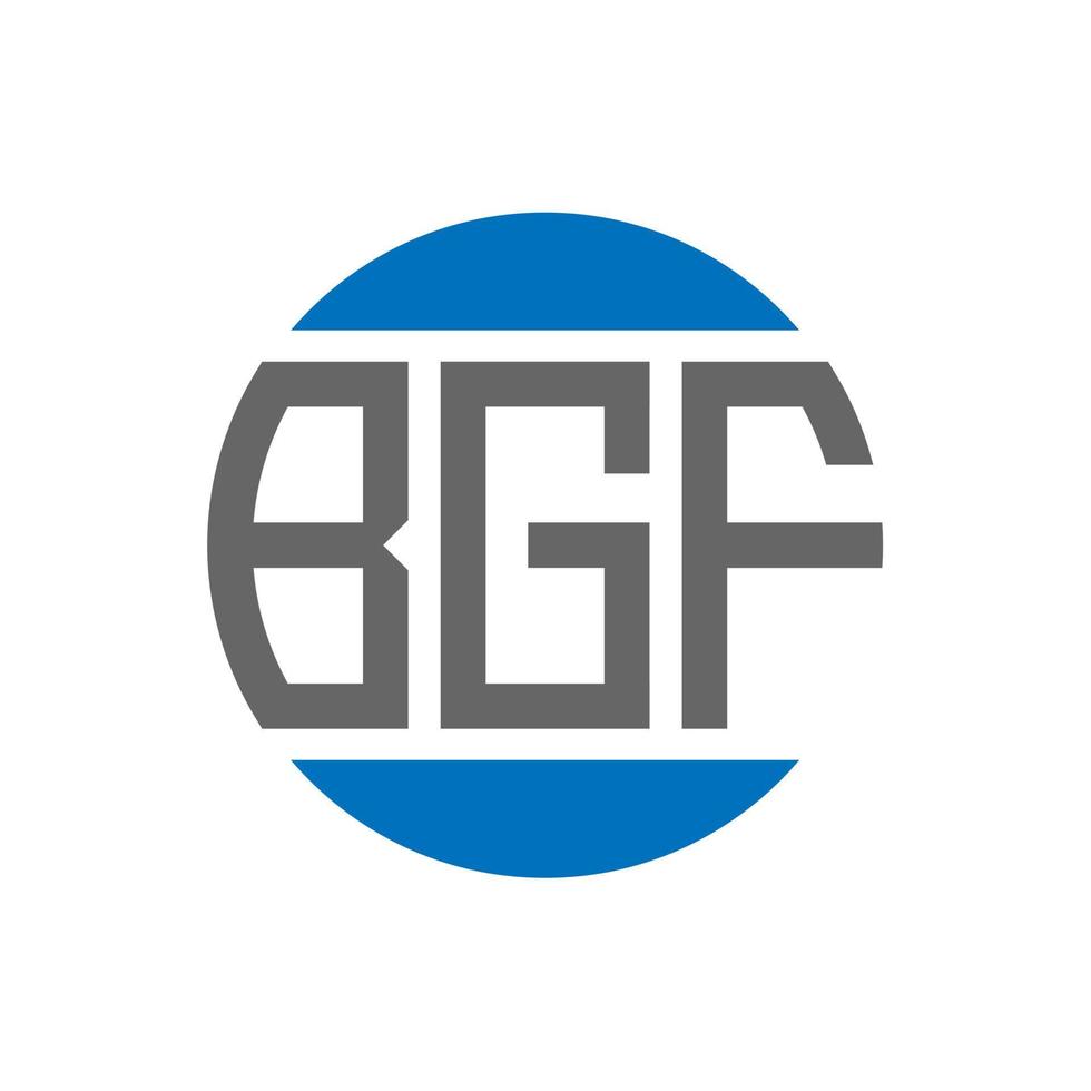 diseño de logotipo de letra bgf sobre fondo blanco. Concepto de logotipo de círculo de iniciales ...