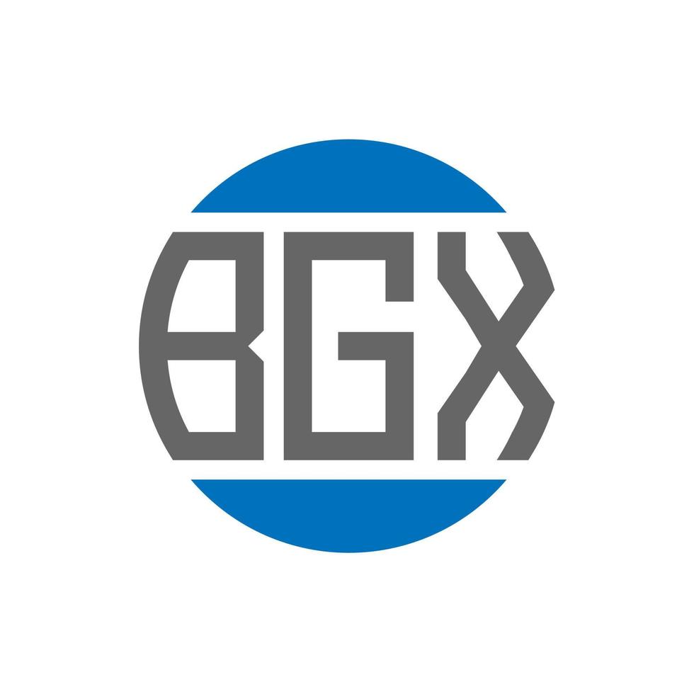 diseño de logotipo de letra bgx sobre fondo blanco. concepto de logotipo de círculo de iniciales ...