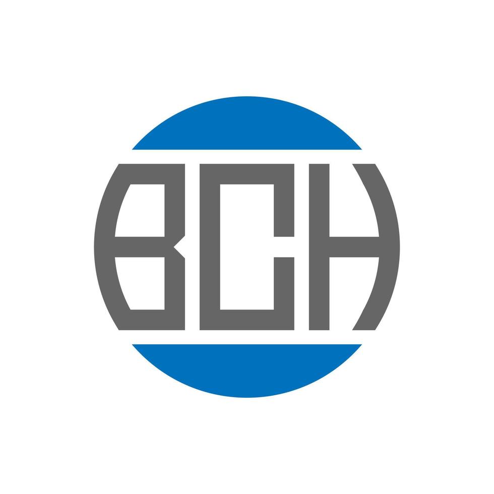 diseño de logotipo de letra bch sobre fondo blanco. concepto de logotipo de círculo de iniciales ...