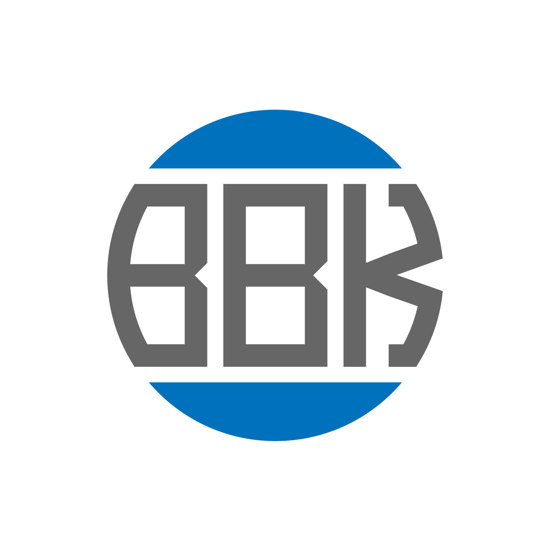 diseño de logotipo de letra bbk sobre fondo blanco. concepto de logotipo de círculo de iniciales ...