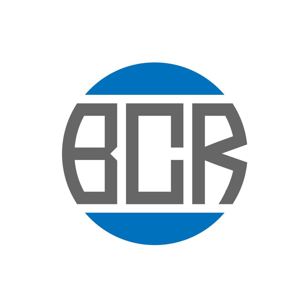 diseño de logotipo de letra bcr sobre fondo blanco. concepto de logotipo de círculo de iniciales ...