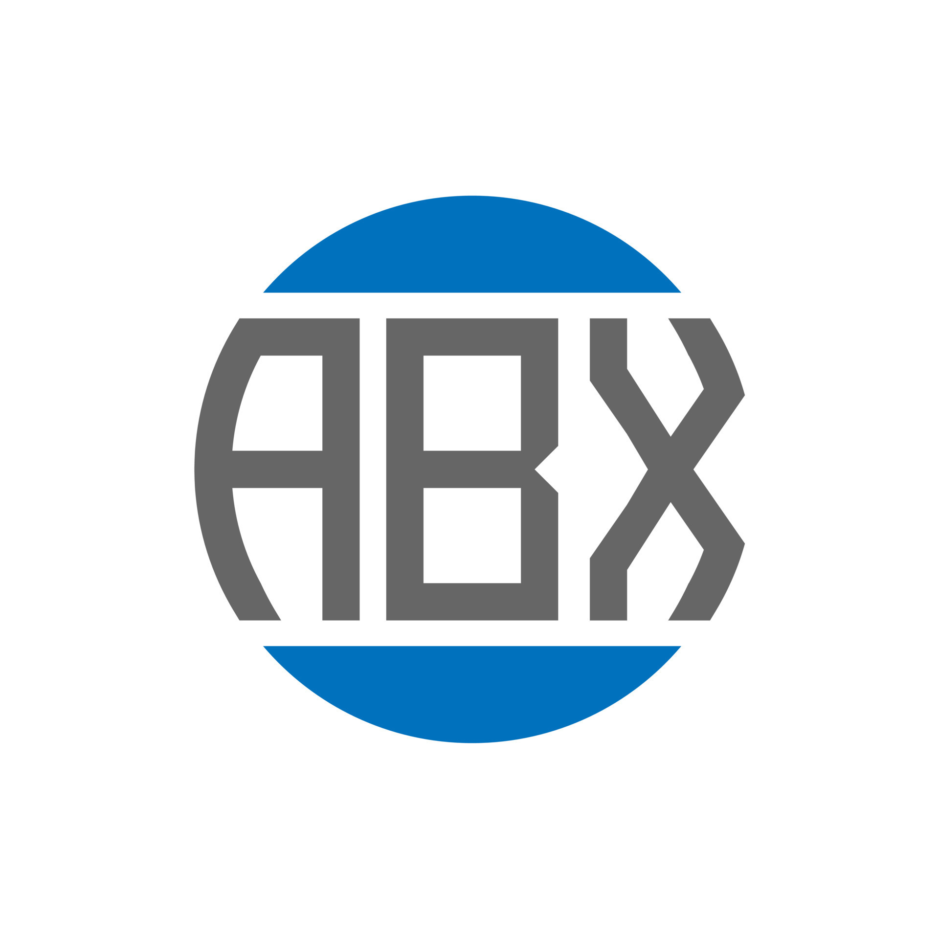 diseño de logotipo de letra abx sobre fondo blanco. concepto de logotipo de círculo de iniciales ...