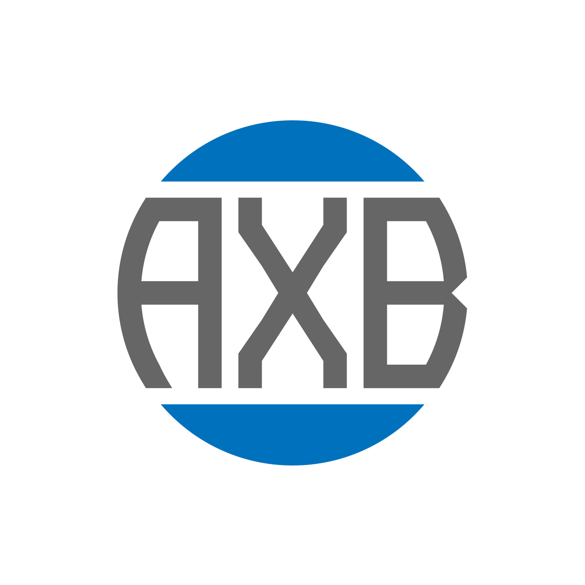 diseño de logotipo de letra axb sobre fondo blanco. concepto de logotipo de círculo de iniciales ...