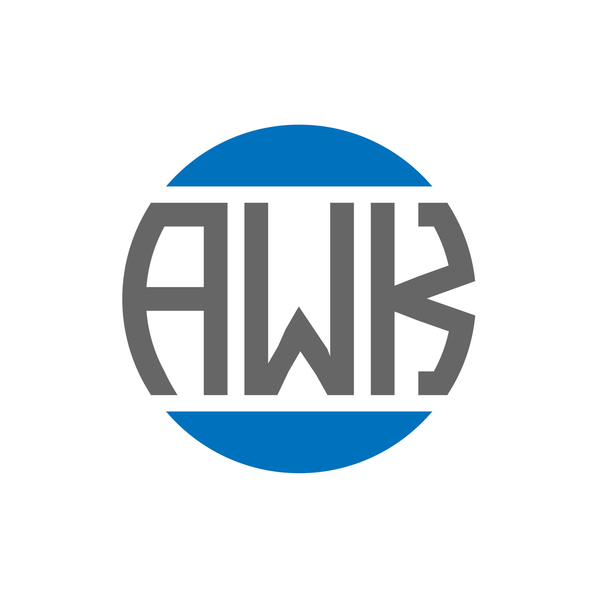 diseño de logotipo de letra awk sobre fondo blanco. concepto de logotipo de círculo de iniciales ...