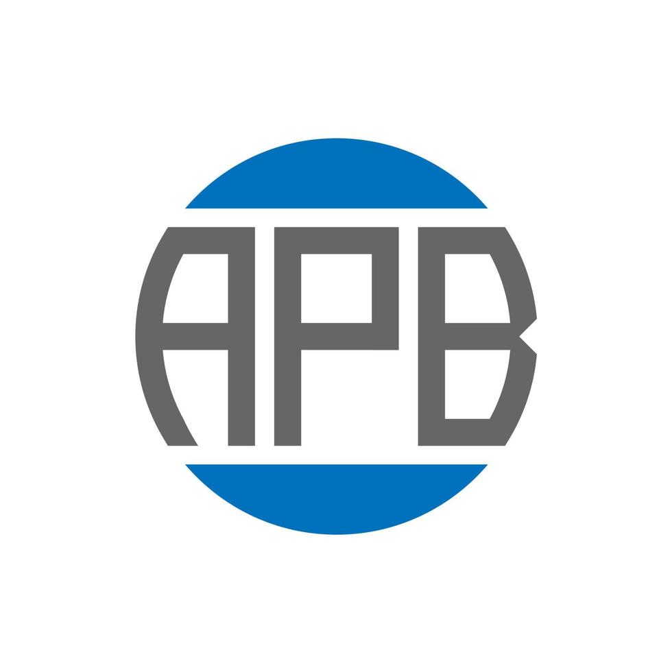 diseño de logotipo de letra apb sobre fondo blanco. concepto de logotipo de círculo de iniciales ...