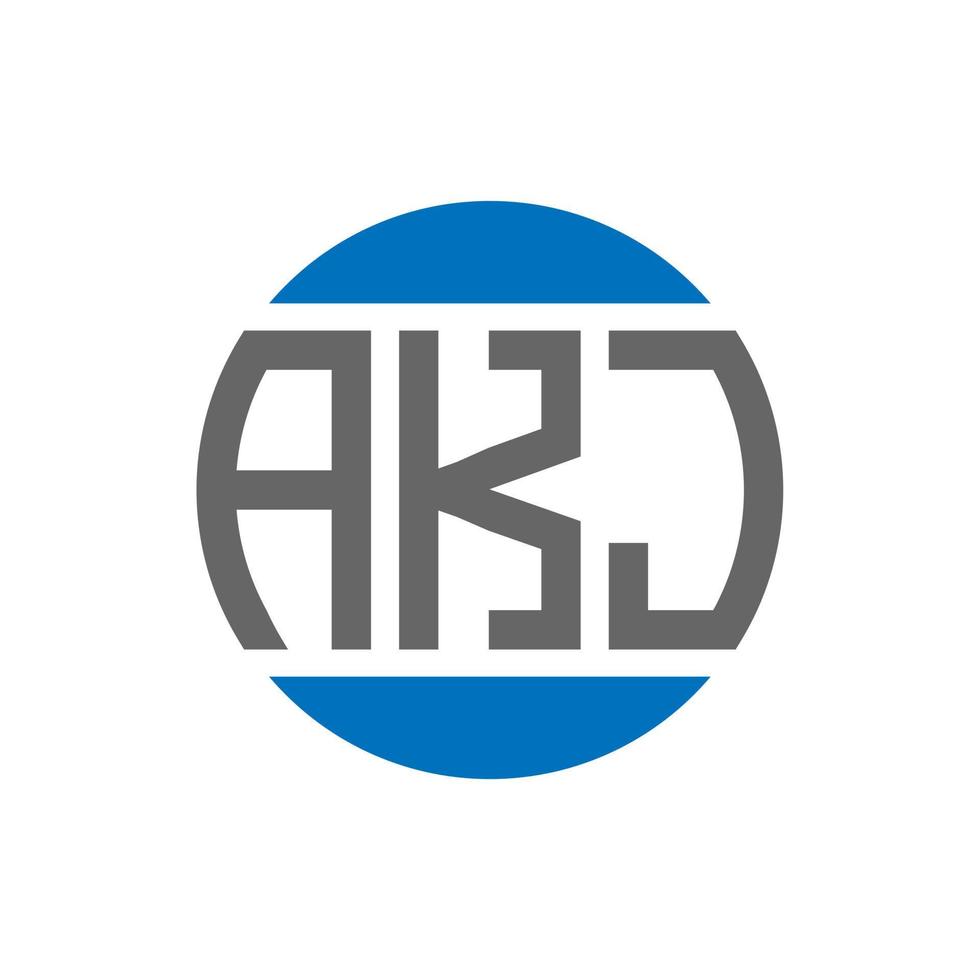 diseño de logotipo de letra akj sobre fondo blanco. concepto de logotipo de círculo de iniciales ...