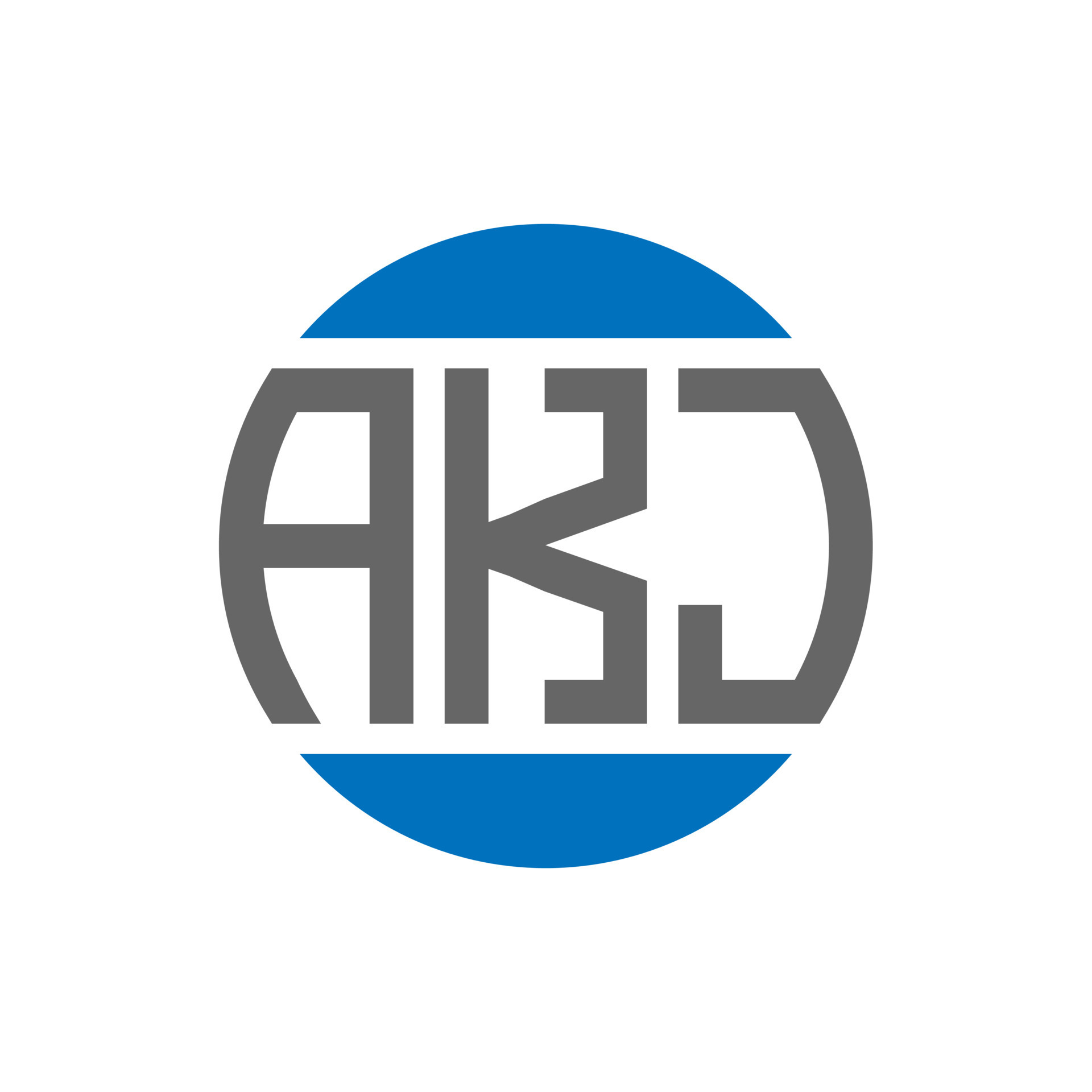 diseño de logotipo de letra akj sobre fondo blanco. concepto de logotipo de círculo de iniciales ...