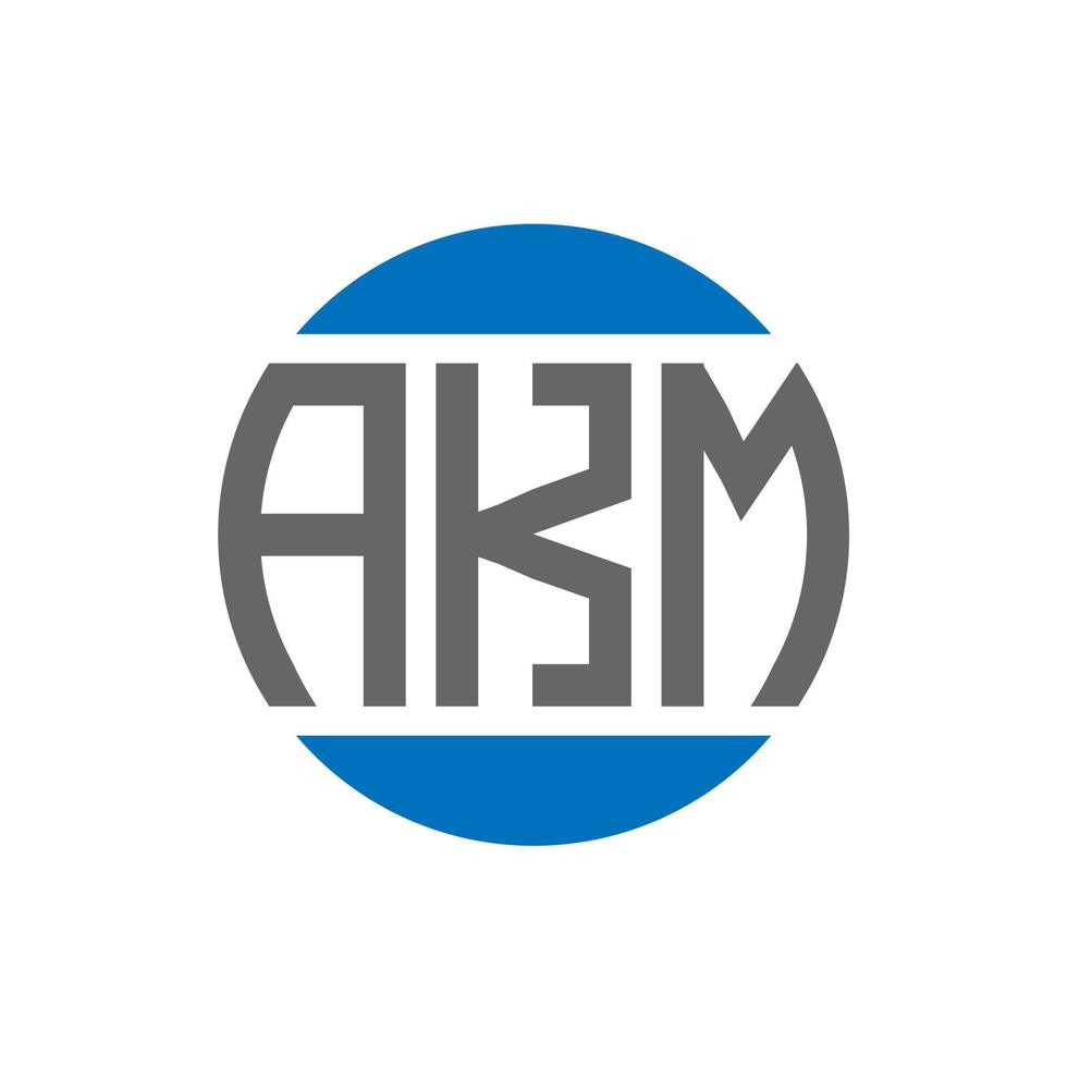 Akm Letter Logo Design On White Background Akm Creative Initials Circle Logo Concept Akm