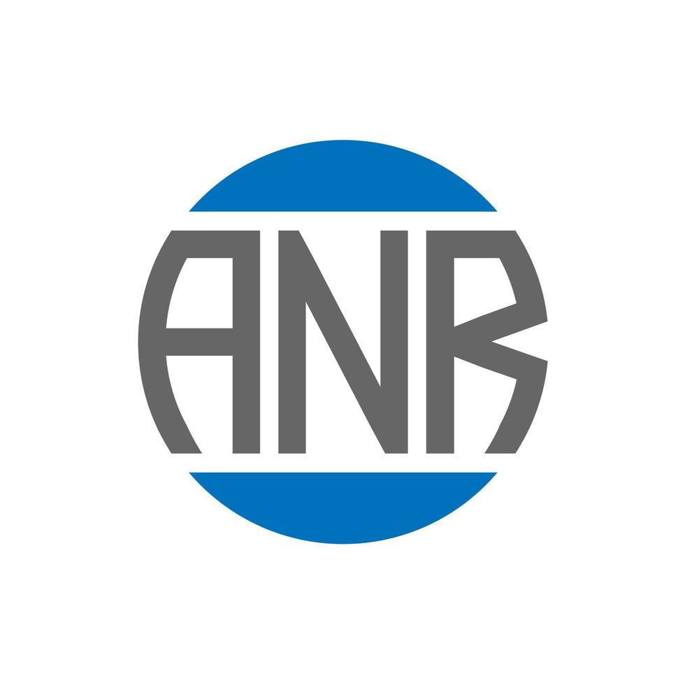 diseño de logotipo de letra anr sobre fondo blanco. concepto de logotipo de círculo de iniciales ...
