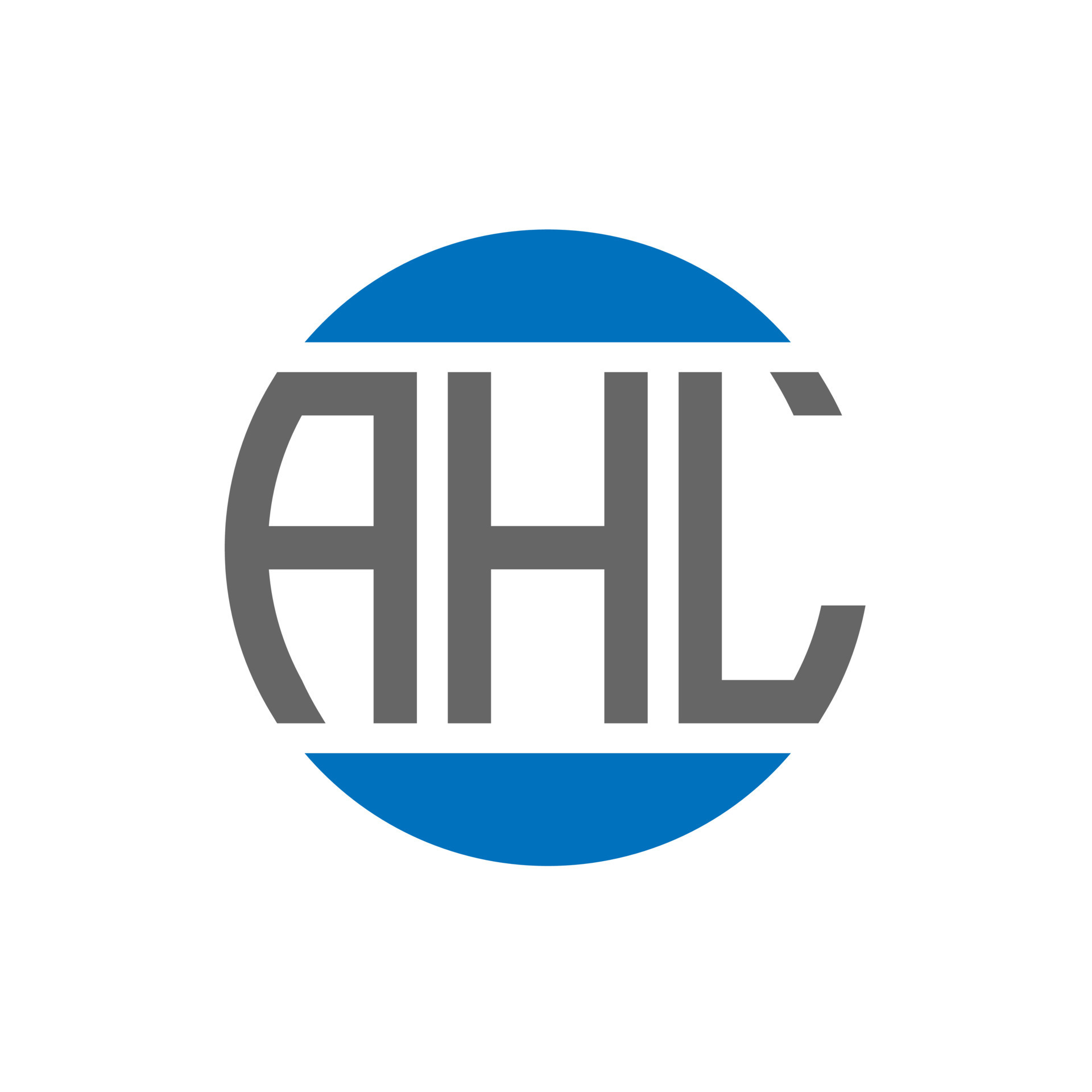 diseño del logotipo de la letra ahl sobre fondo blanco. concepto de logotipo de círculo de ...