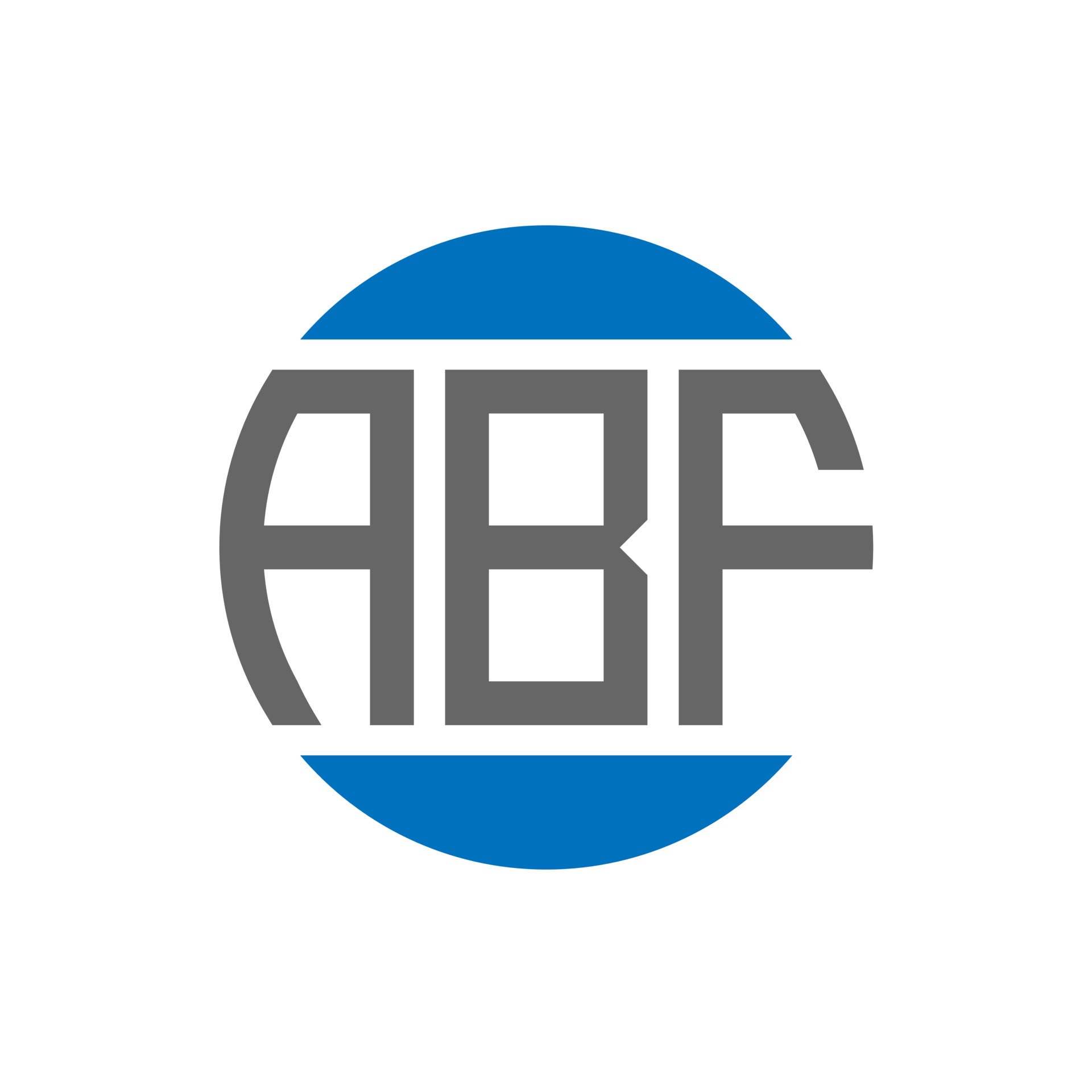 diseño de logotipo de letra abf sobre fondo blanco. concepto de logotipo de círculo de iniciales ...