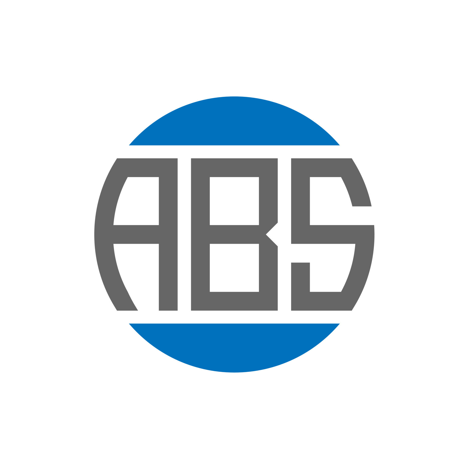 diseño de logotipo de letra abs sobre fondo blanco. concepto de logotipo de círculo de iniciales ...