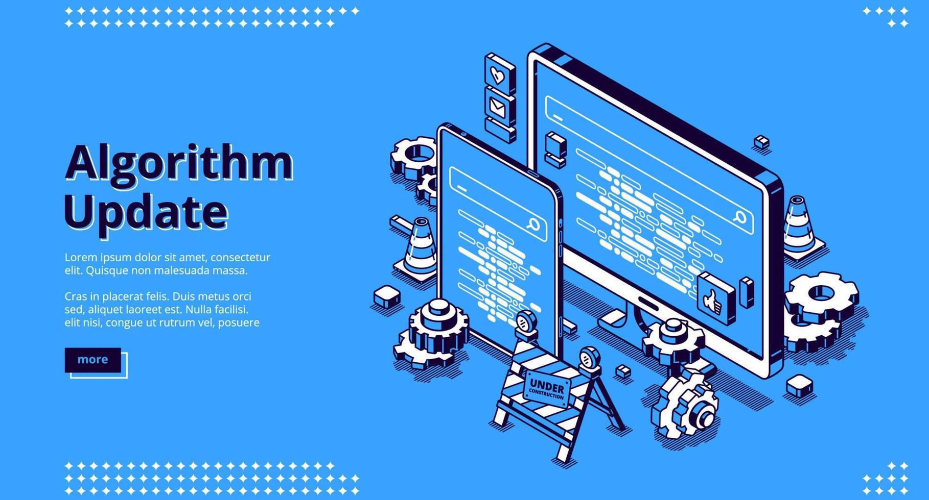 Algorithm Update Isometric Landing Programming 15485340 Vector Art At