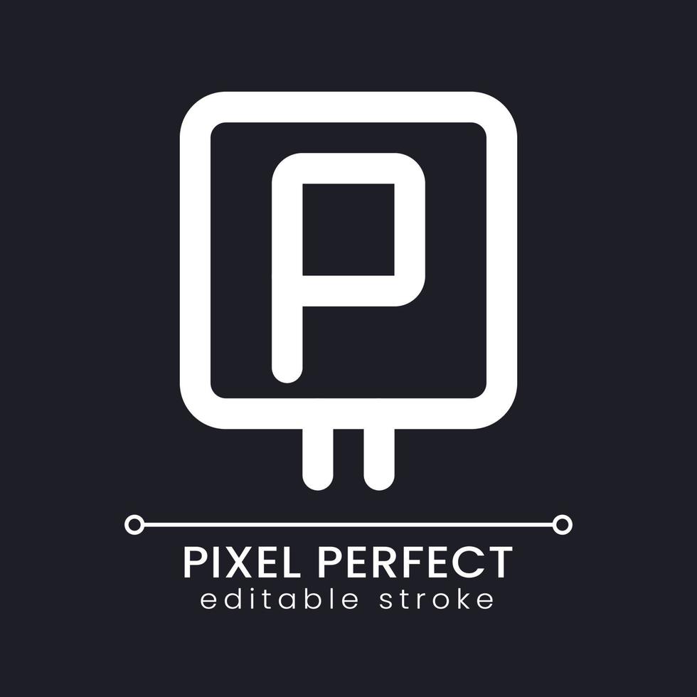 Parking space pixel perfect white linear ui icon for dark theme. Public ... Parking space pixel perfect white linear ui icon for dark theme. Public ...