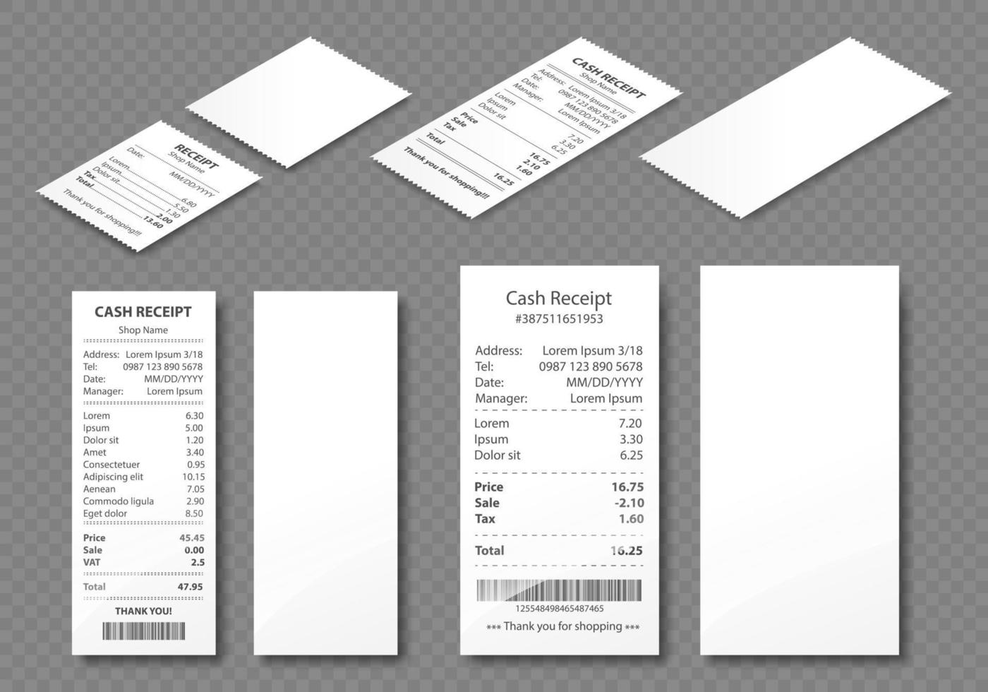 Cash Receipt Paper Bill Purchase Invoice Set 15485697 Vector Art At cash-receipt-paper-bill-purchase-invoice-set-15485697-vector-art-at