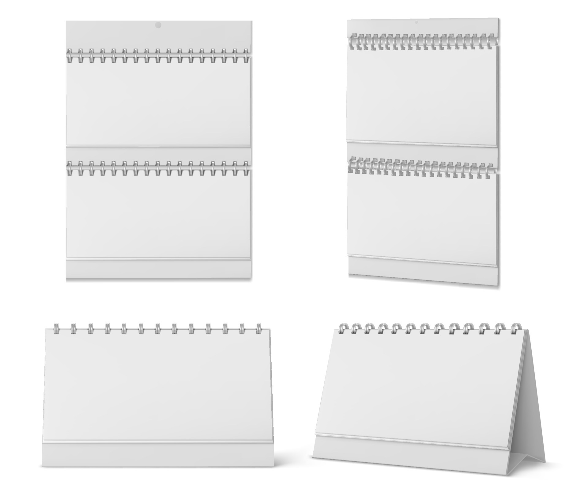 Desktop And Wall Calendars With Spiral 15485799 Vector Art At Vecteezy