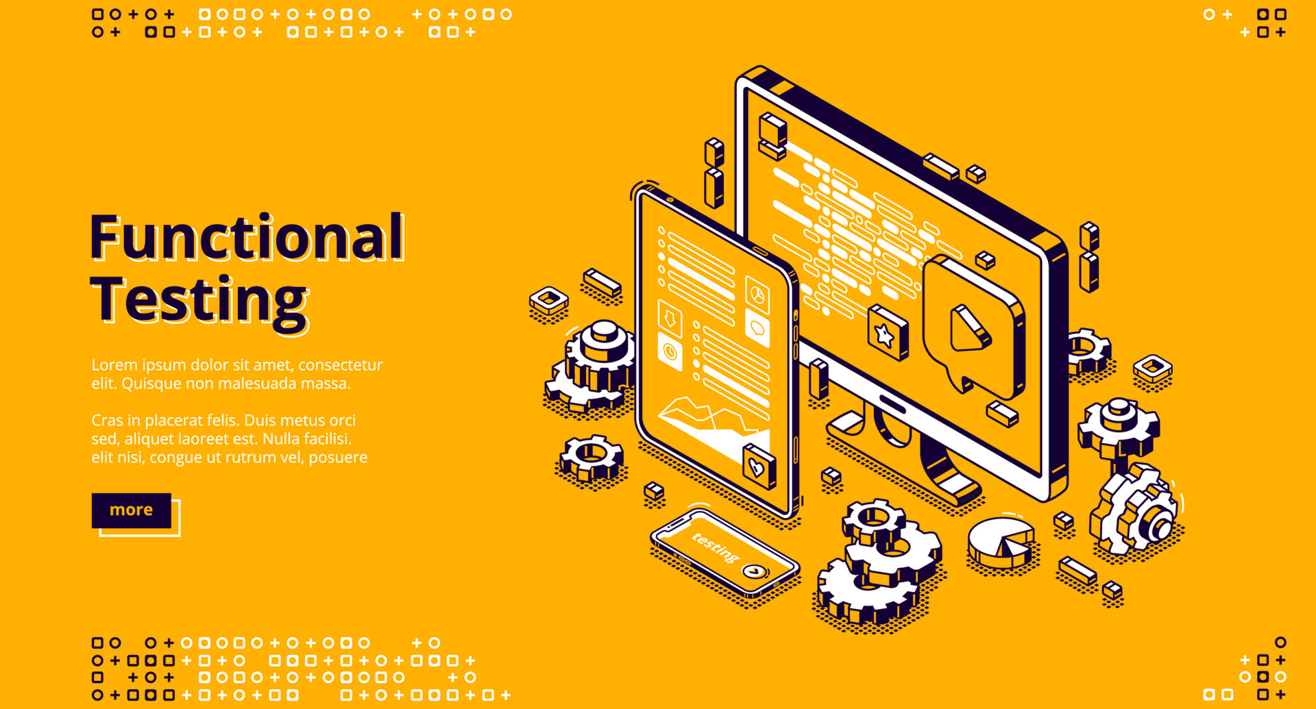 Software Testing Isometric Banner Functional Test 15485806 Vector Art