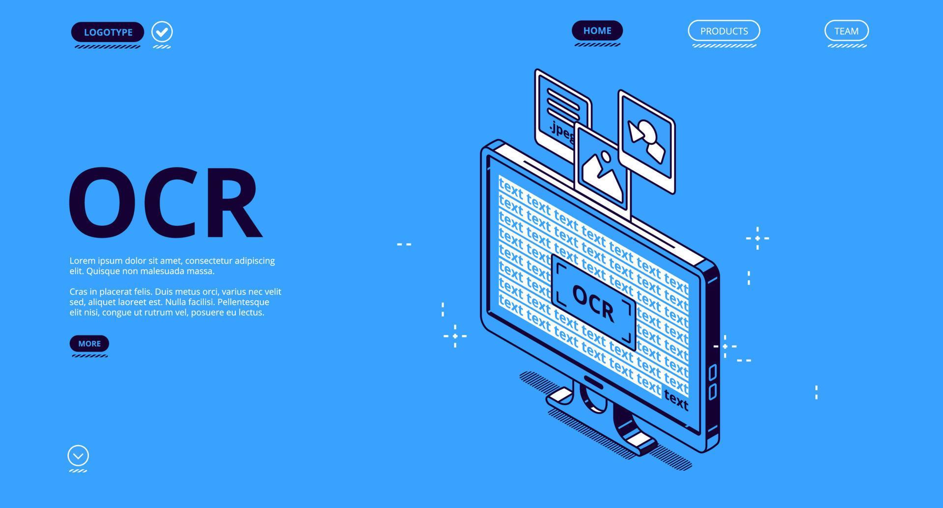 Optical Character Recognition Ocr Isometric Banner 15485834 Vector Art At Vecteezy