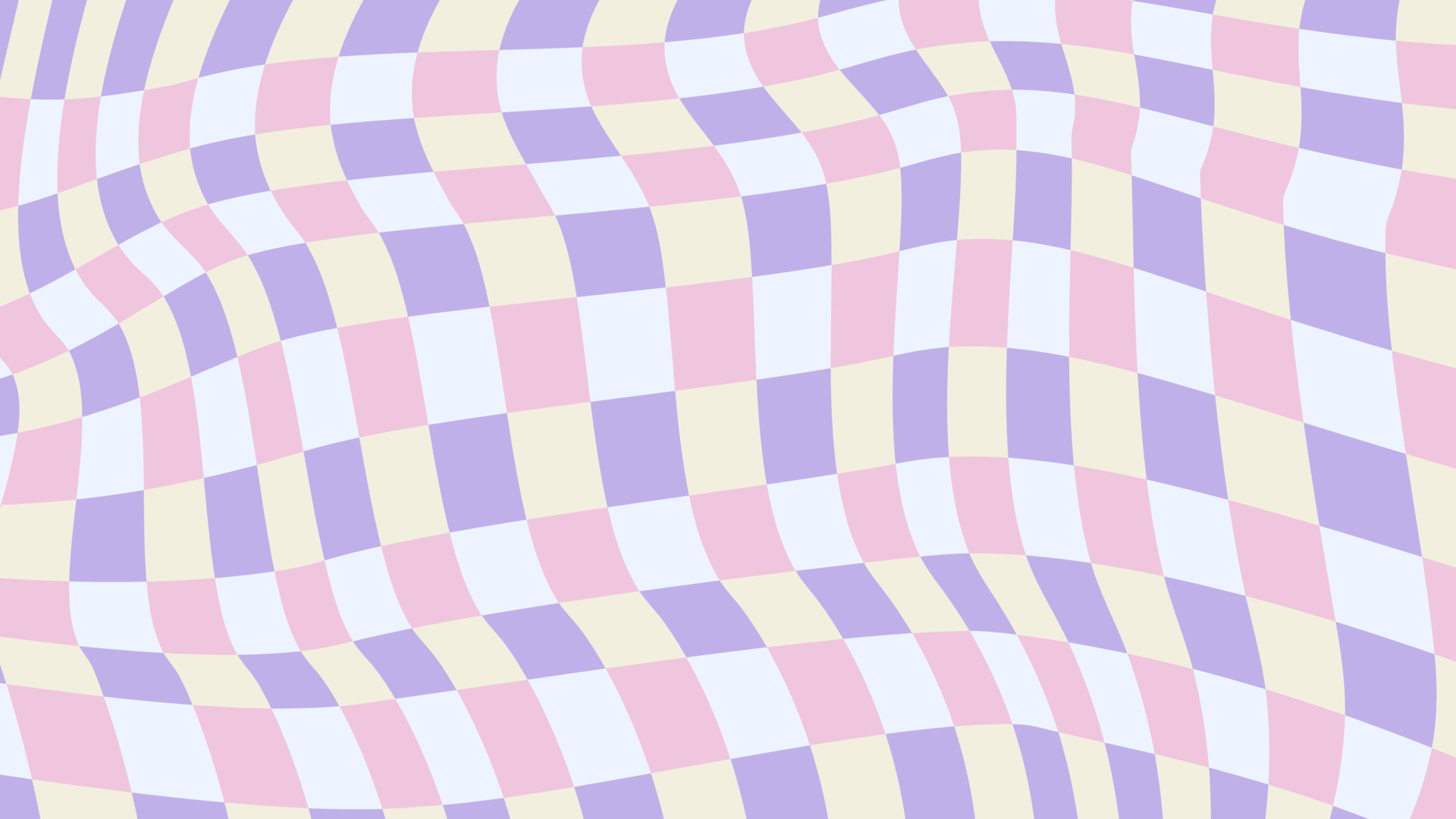 Cute Aesthetics Distorted Multi Color Pink Yellow Purple And Blue Checkerboard Gingham