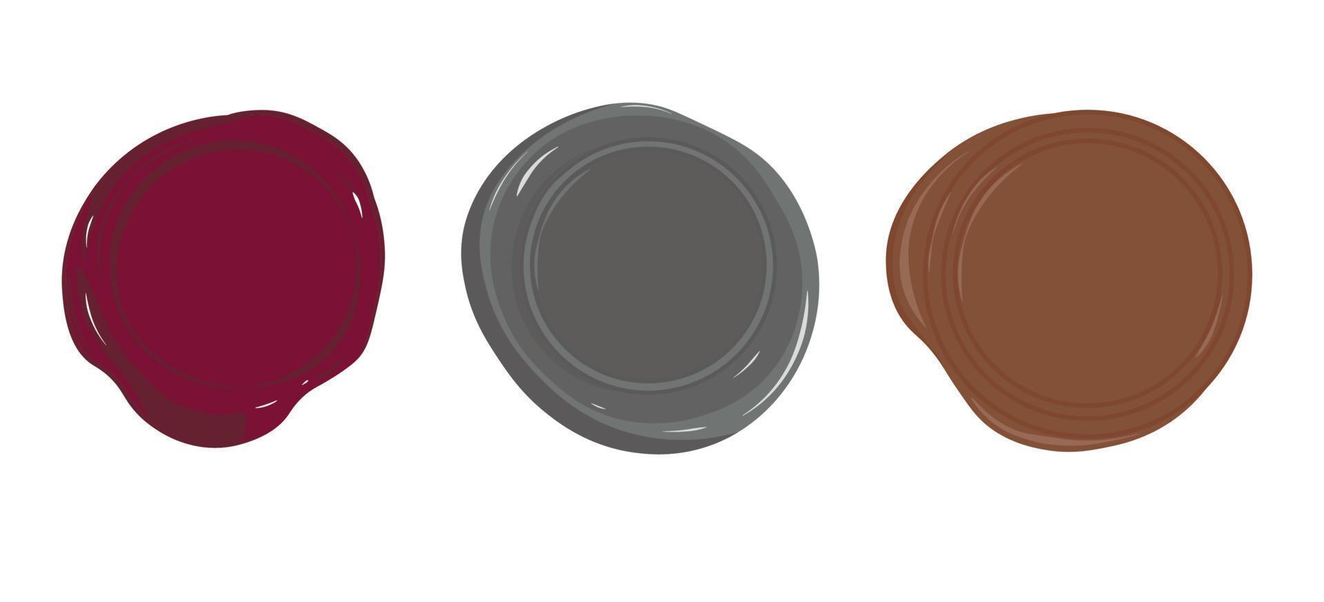 Juego de sellos de cera para sellar. ilustración vectorial plantilla ... Juego de sellos de cera para sellar. ilustración vectorial plantilla ...