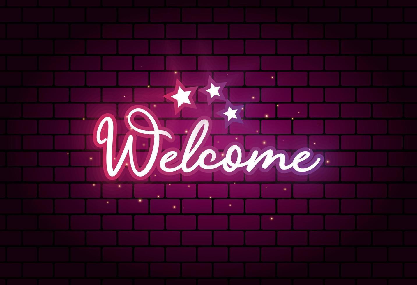 Welcome text vector design on dark brick wall texture background ...