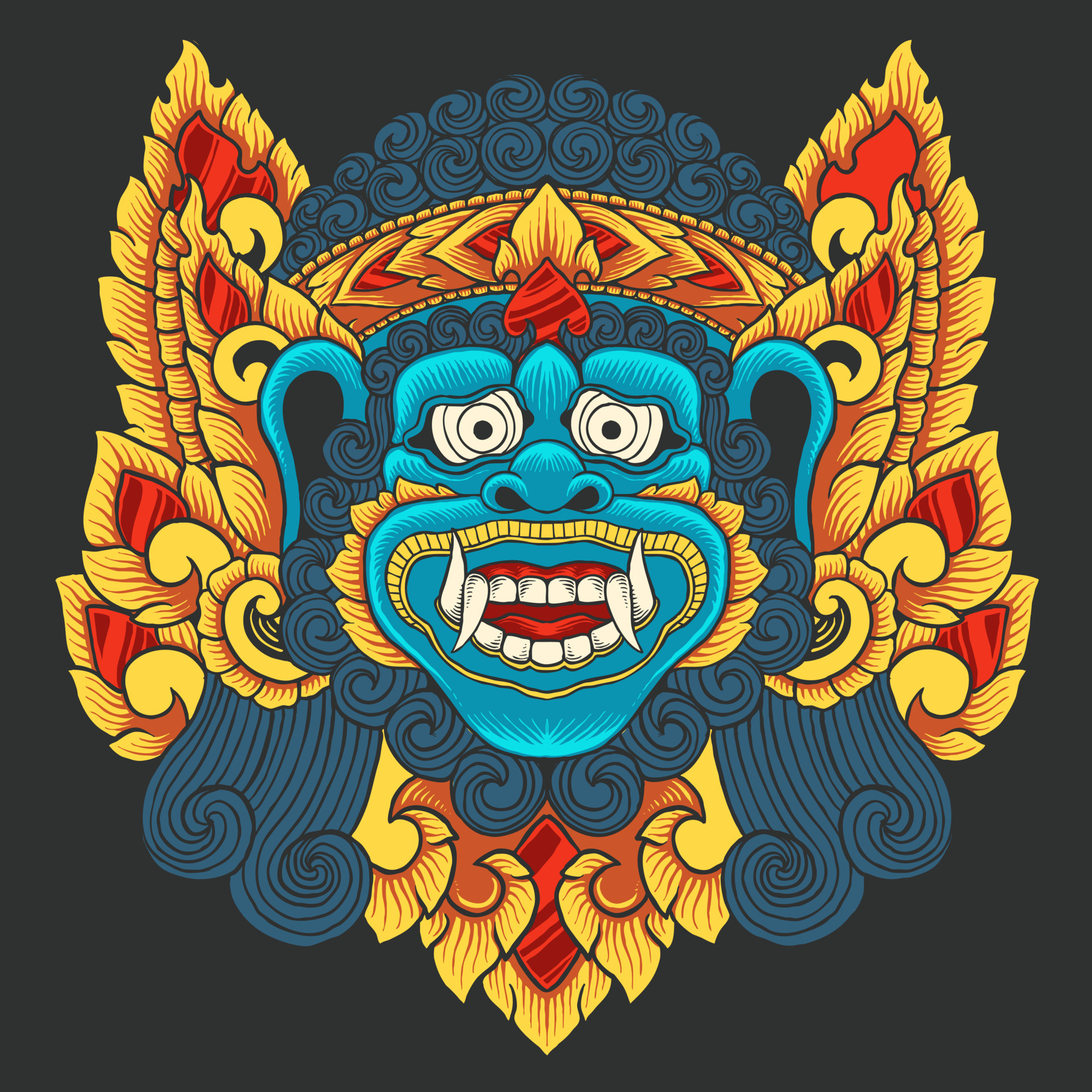 Giant Head Ornament 15487253 Vector Art At Vecteezy