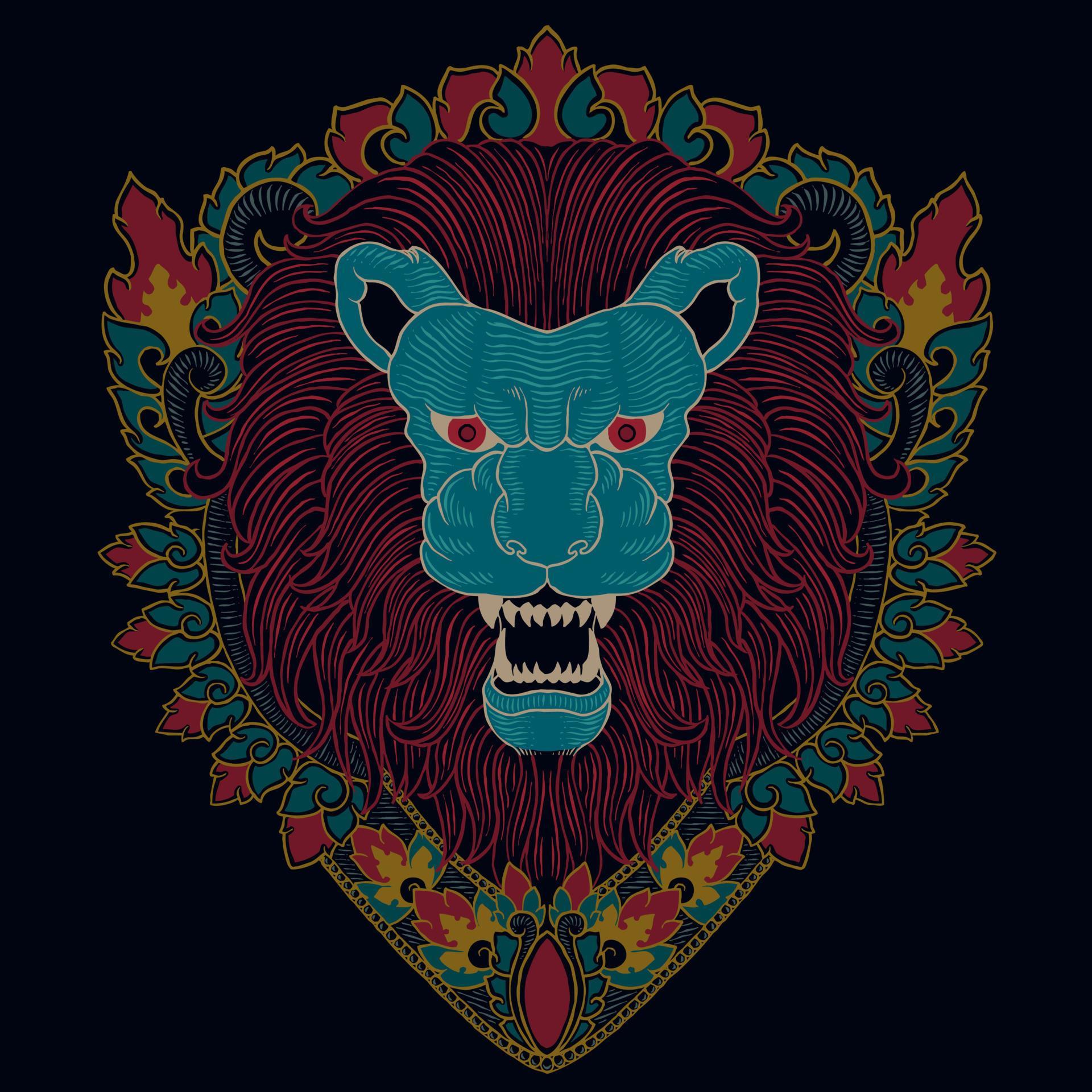 king head pattern 15487263 Vector Art at Vecteezy