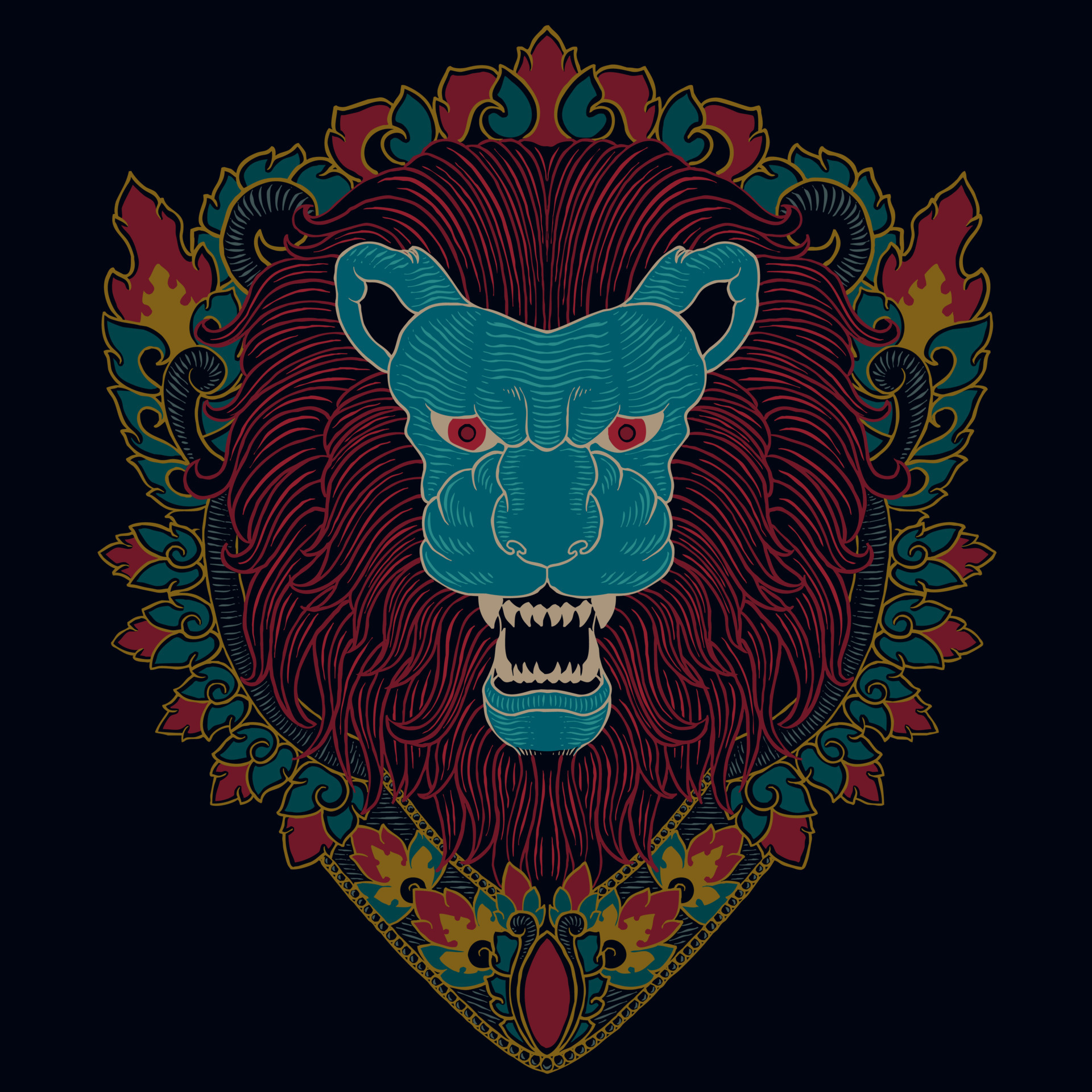 king head pattern 15487263 Vector Art at Vecteezy