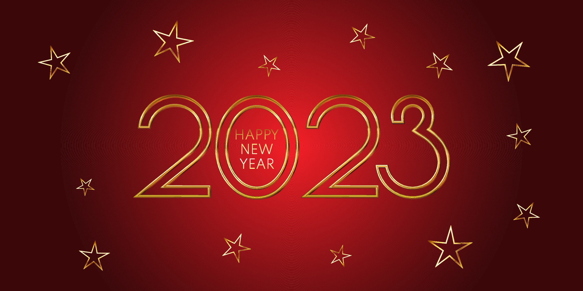 Happy New Year Banner With Gold Stars And Numbers 15490596 Vector Art At Vecteezy