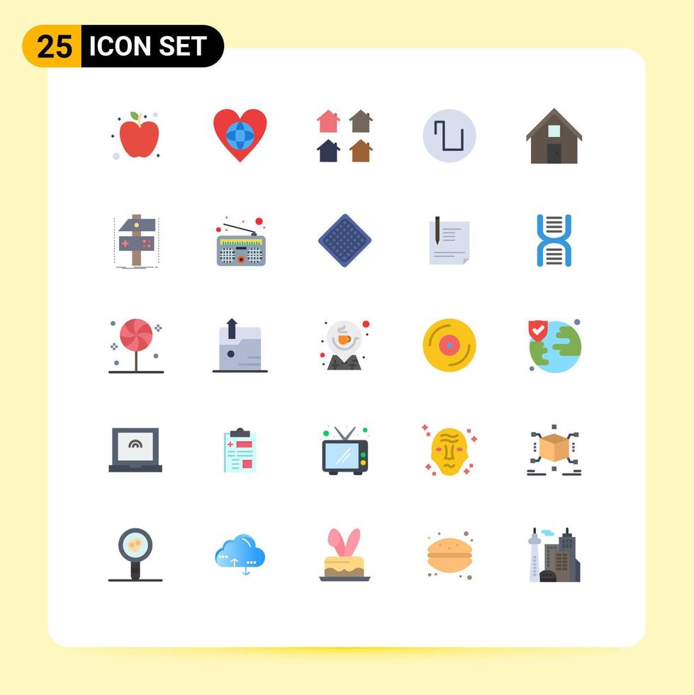 Mobile Interface Flat Color Set Of 25 Pictograms Of Contact Us Wave