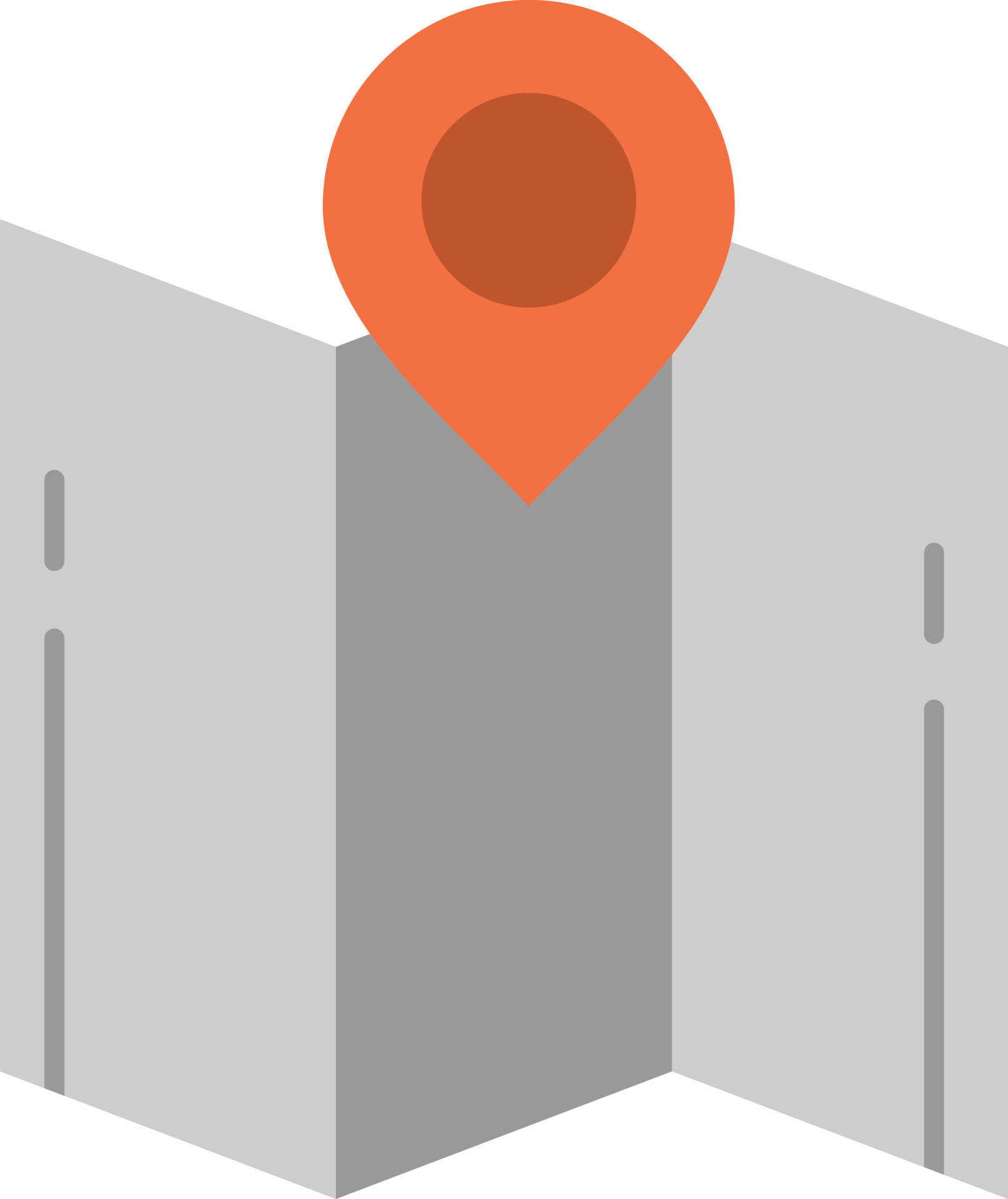 Map Direction Location Navigation Pointer Flat Color Icon Vector Icon