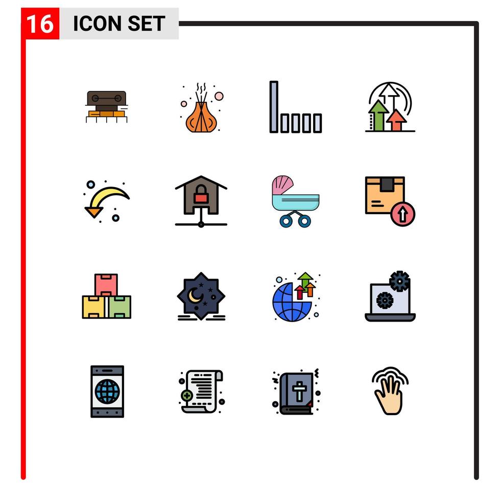 Editable Vector Line Pack Of 16 Simple Flat Color Filled Lines Of Reload Product Sticks