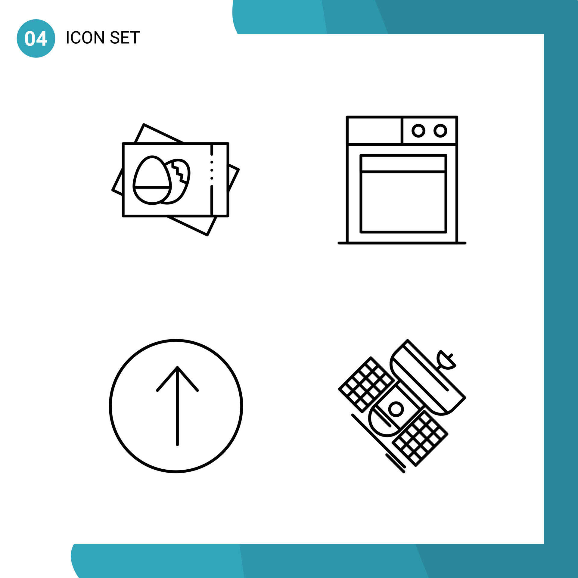 Vector Pack Of 4 Outline Symbols Line Style Icon Set On White Background For Web And Mobile