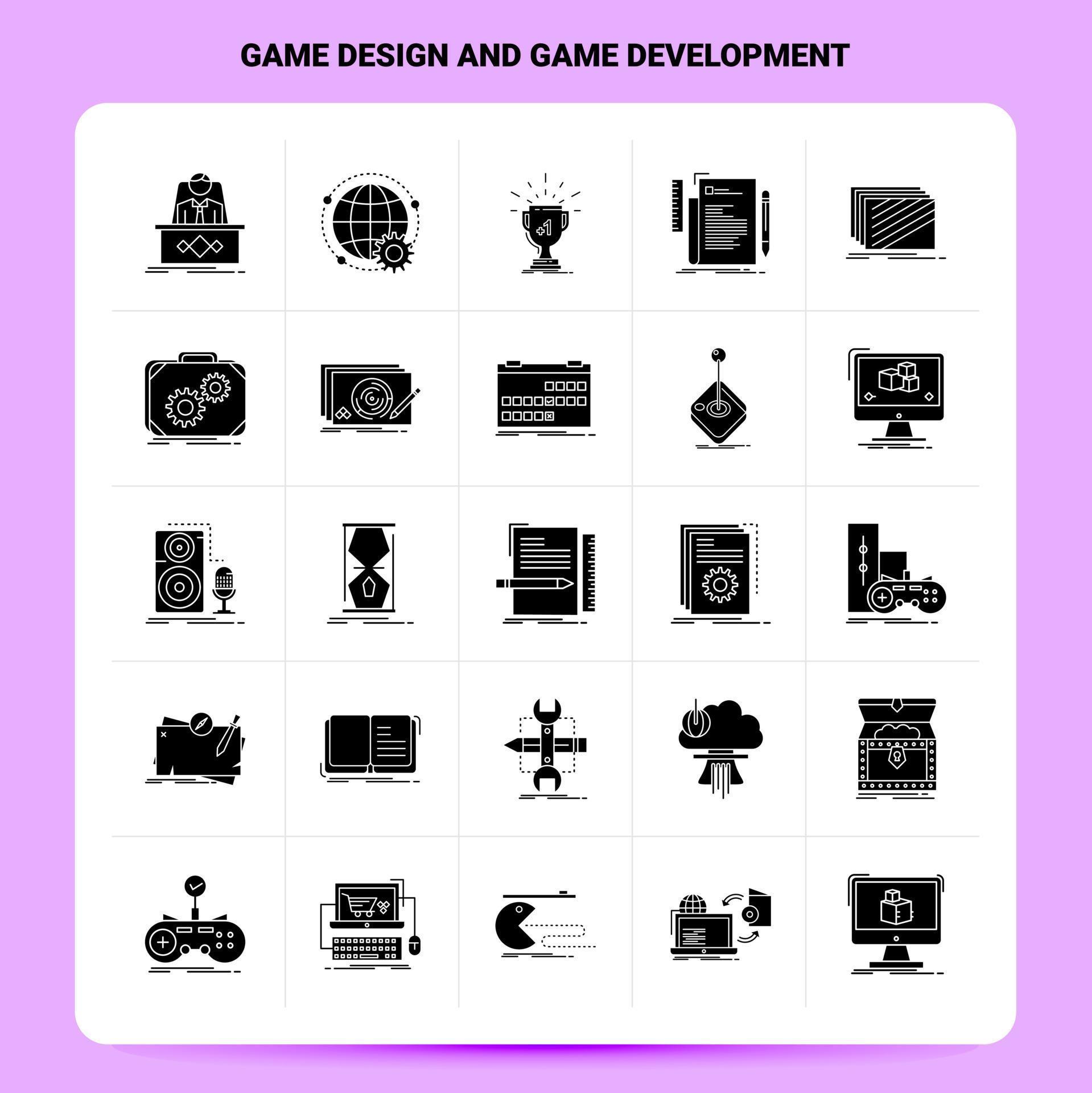 Solid 25 Game Design And Game Development Icon Set Vector Glyph Style Design Black Icons Set Web