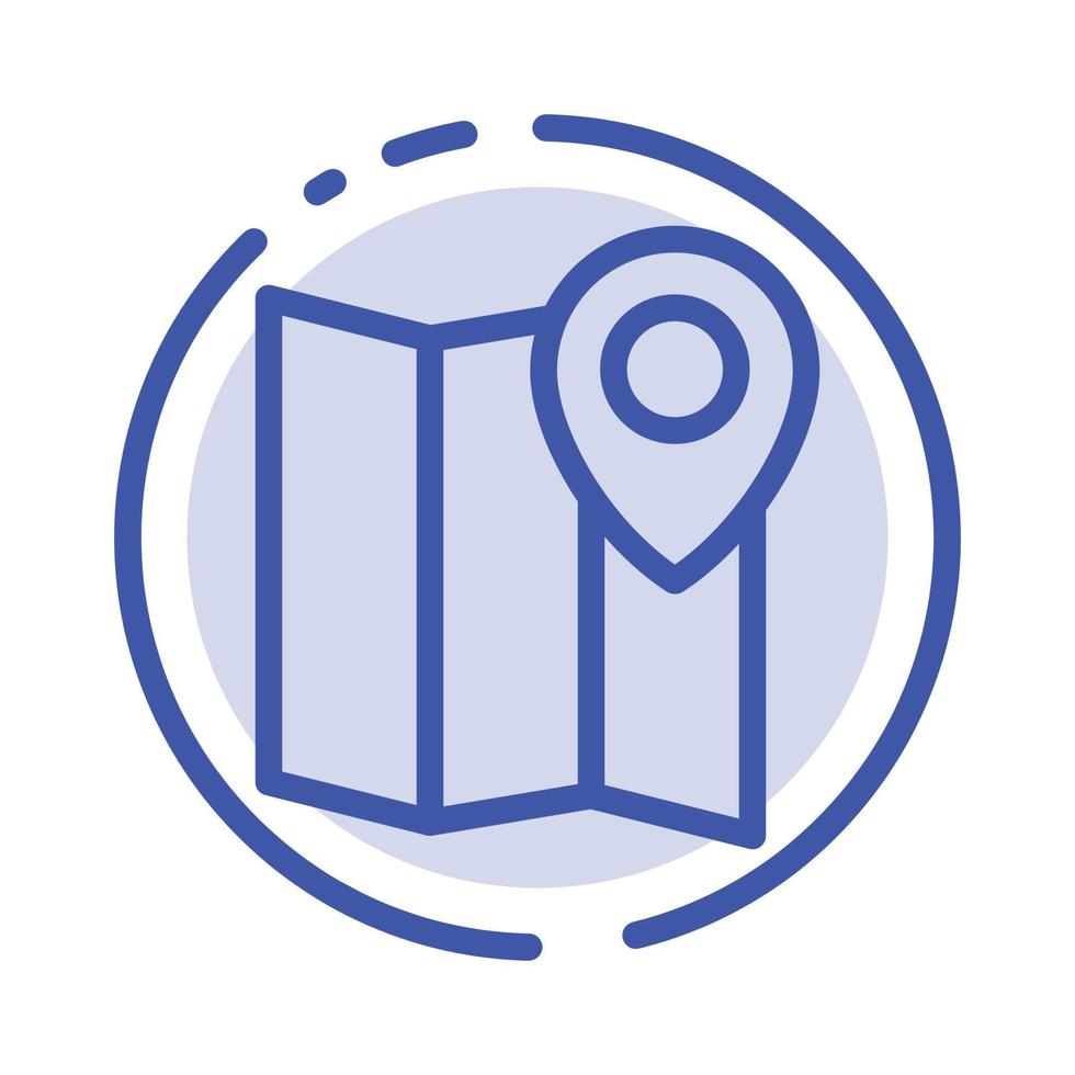 Location Map Marker Pin Blue Dotted Line Line Icon 15504427 Vector Art
