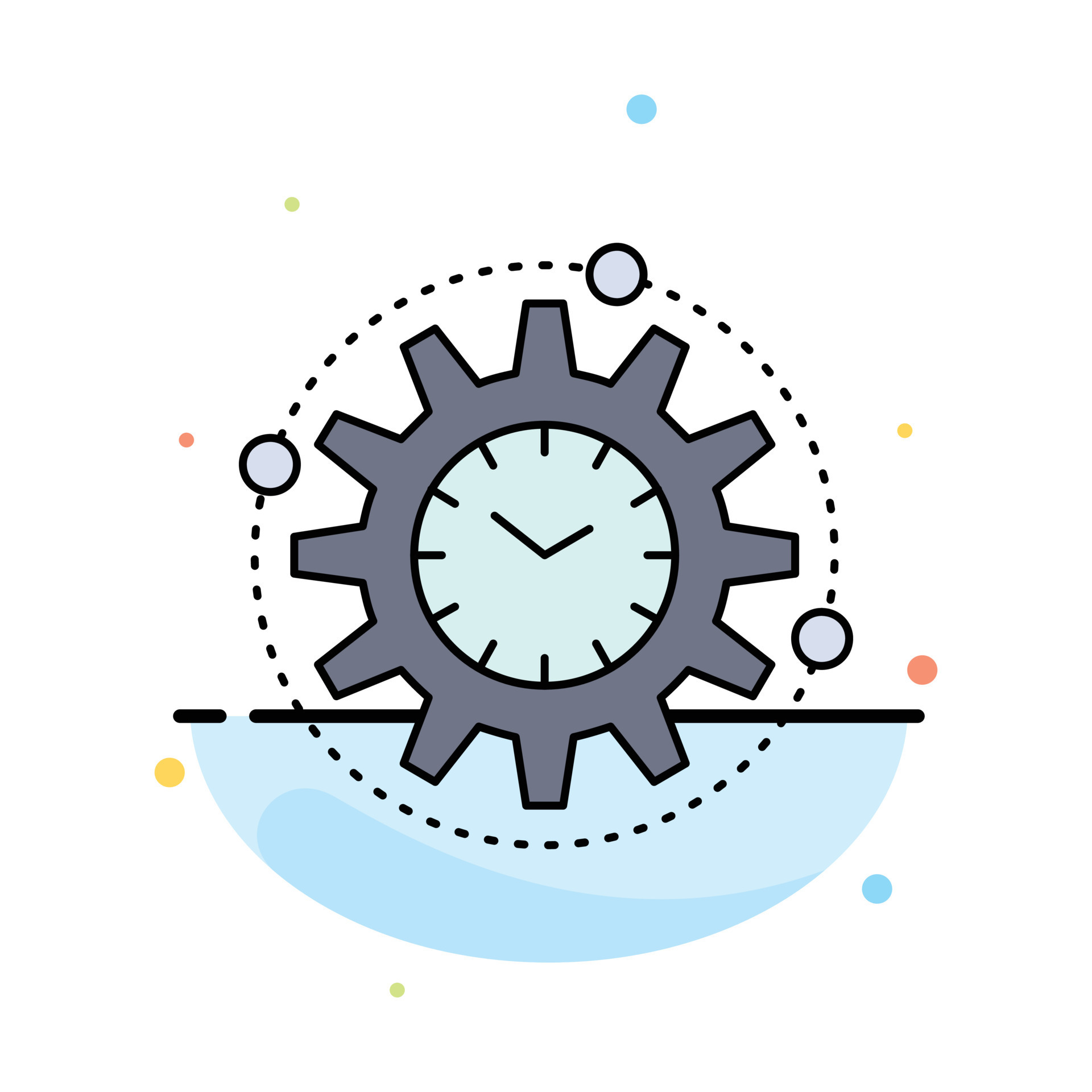 Efficiency Management Processing Productivity Project Flat Color Icon Vector 15504788 Vector Art