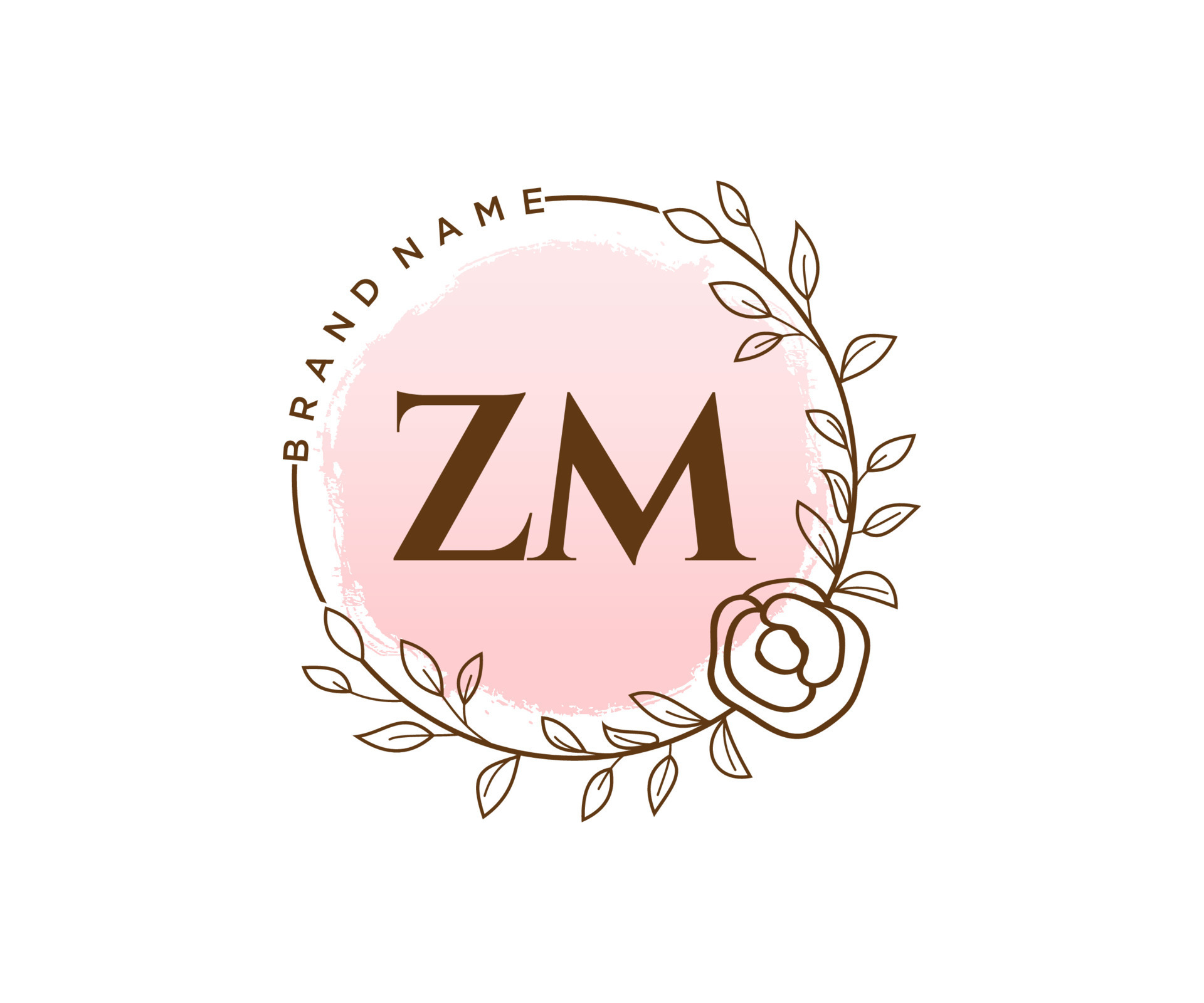 logotipo femenino inicial zm. utilizable para logotipos de naturaleza, salón, spa, cosmética y ...