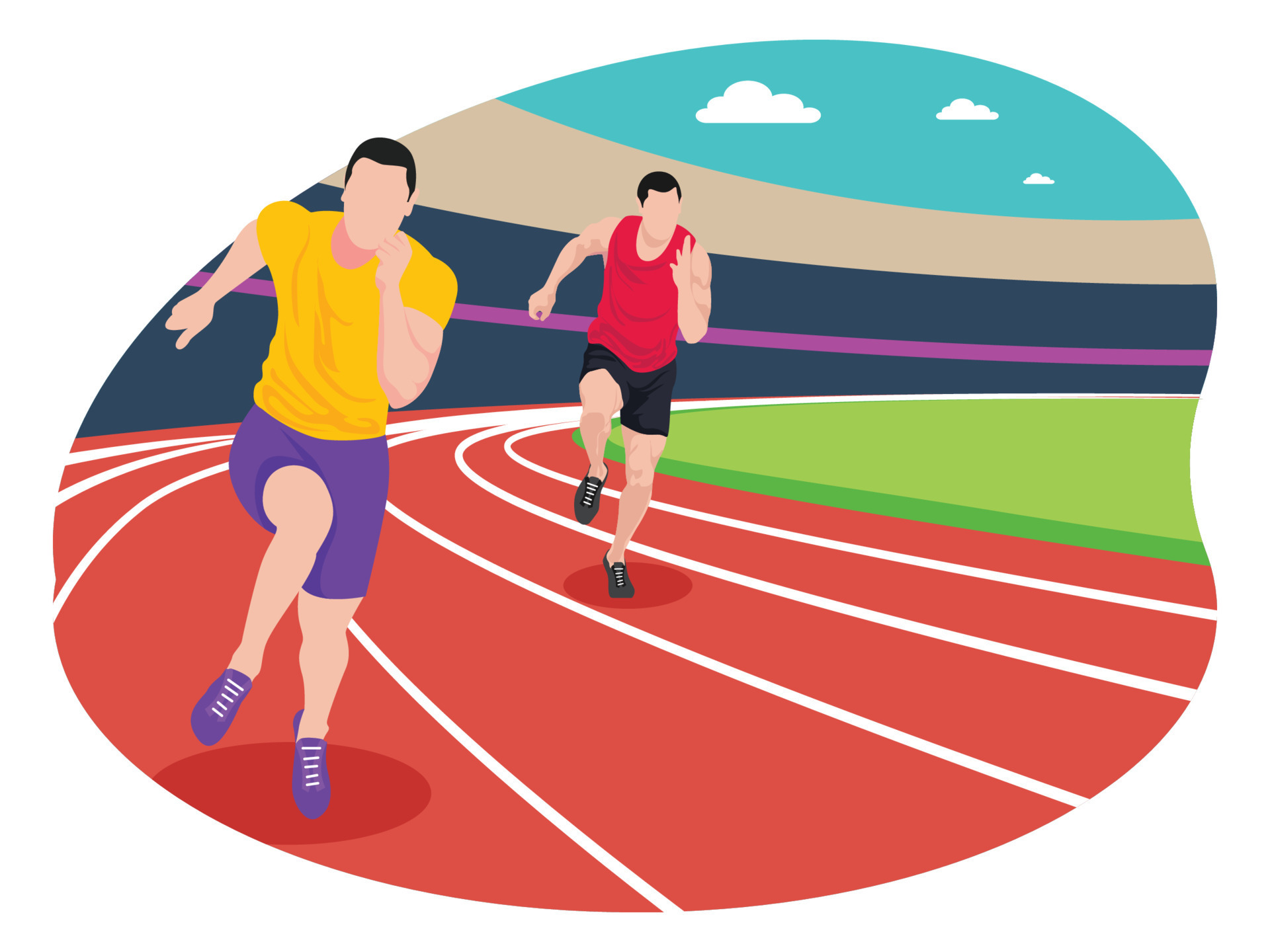 Male Runner Running Clipart