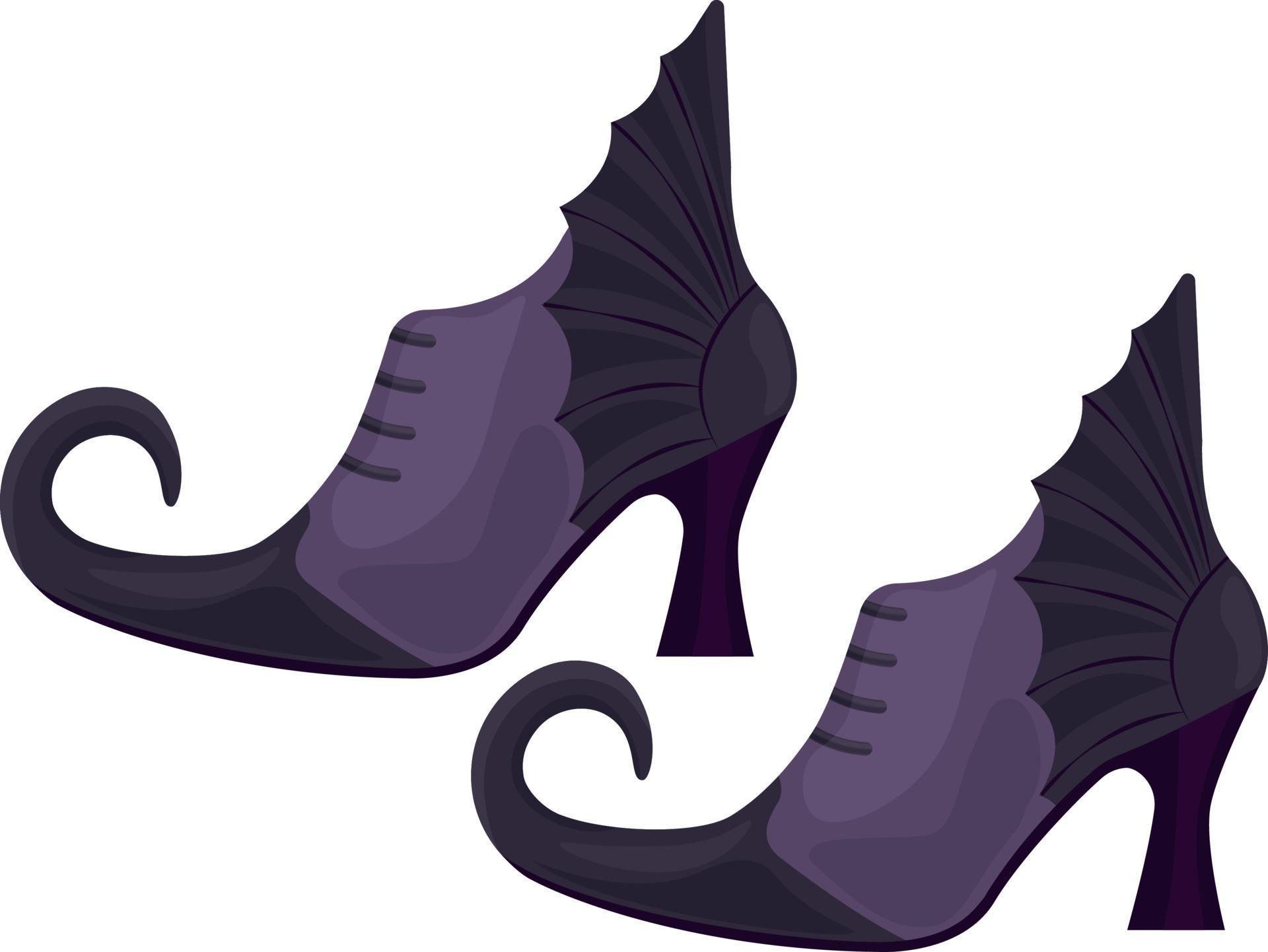 The witch s shoes are black and purple. The witch s shoes are a symbol ...